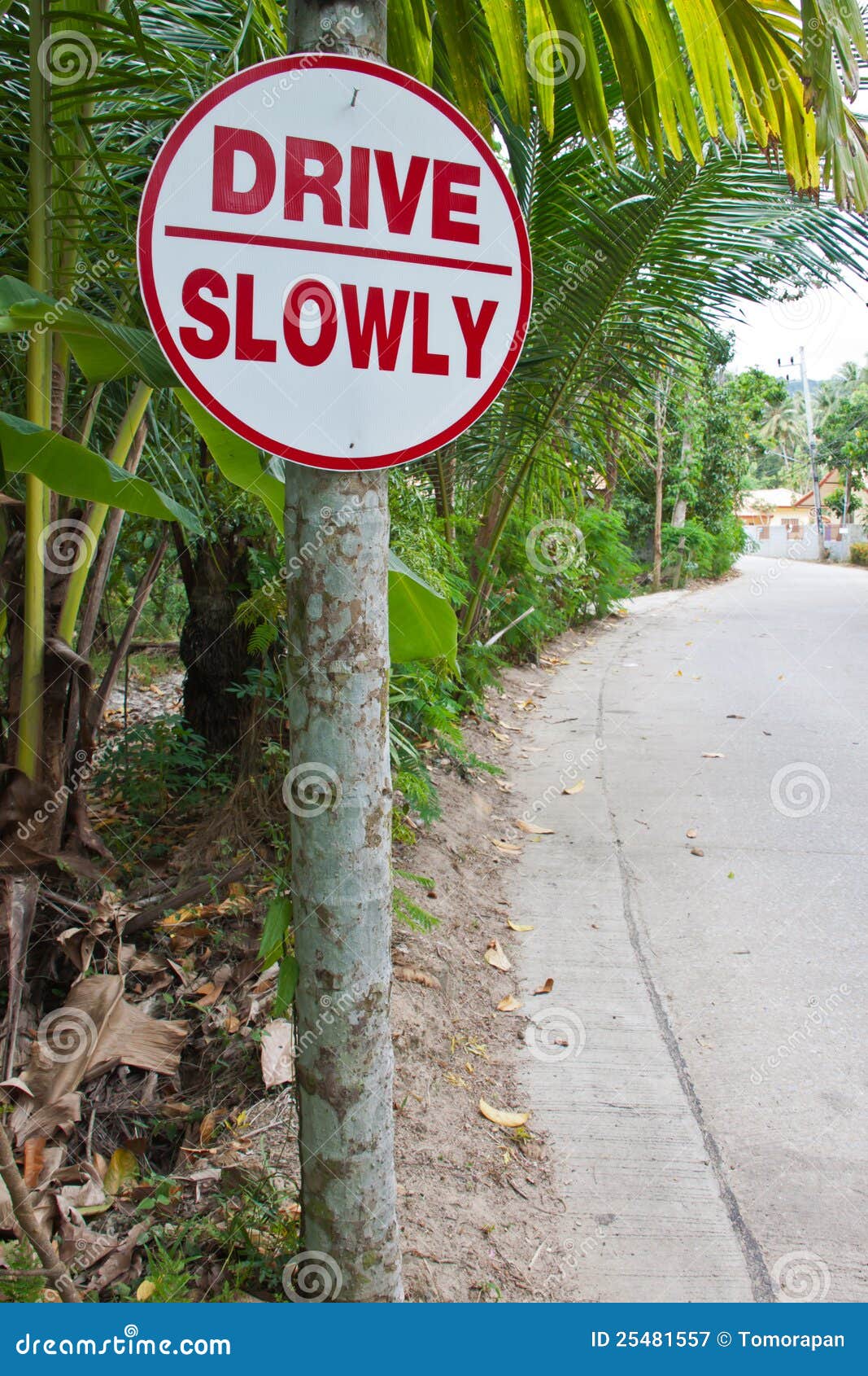 Drive Slowly Sign stock image. Image of auto, road, commute - 25481557