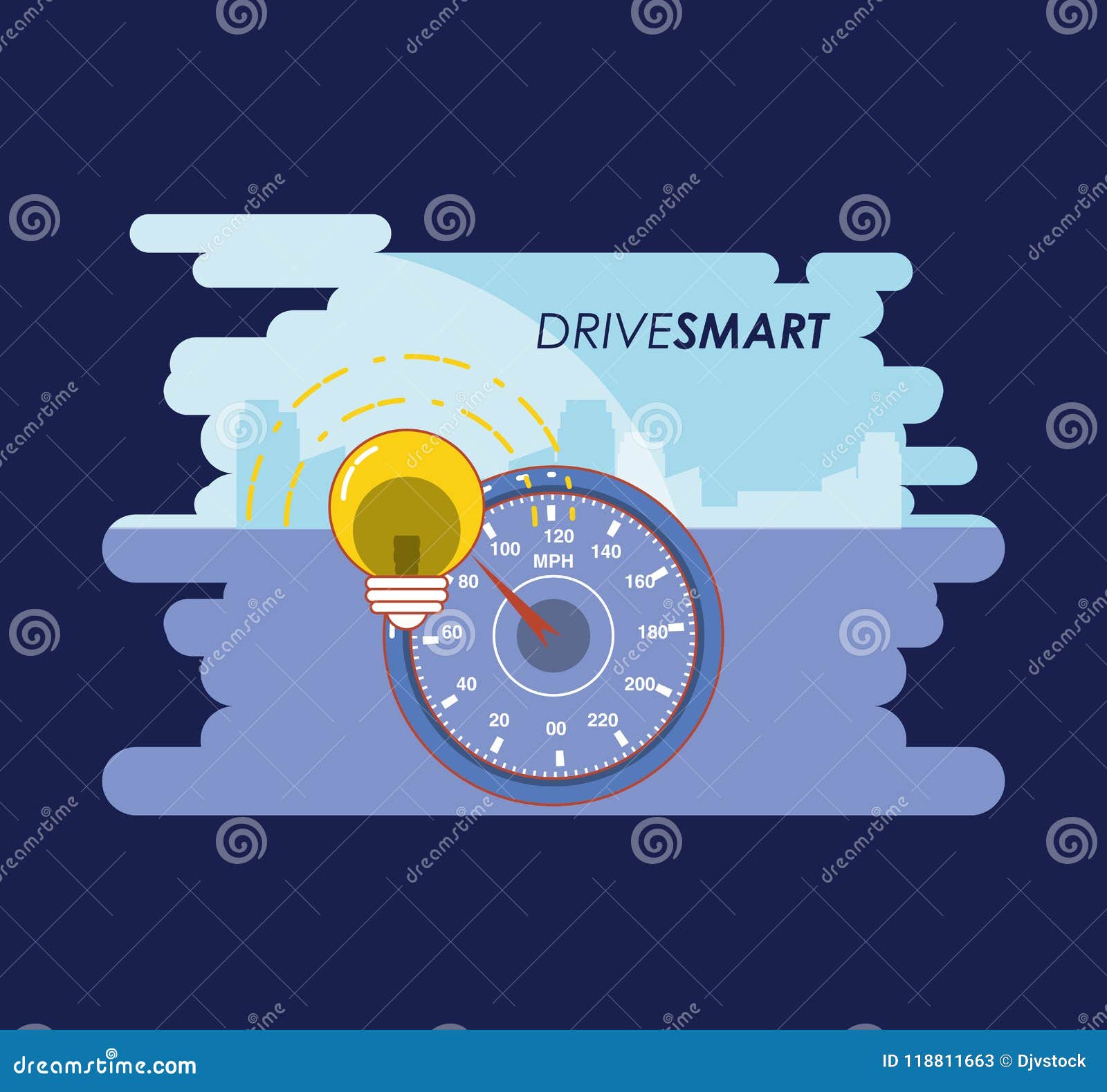 Drive smart campaign label stock vector. Illustration of route - 118811663