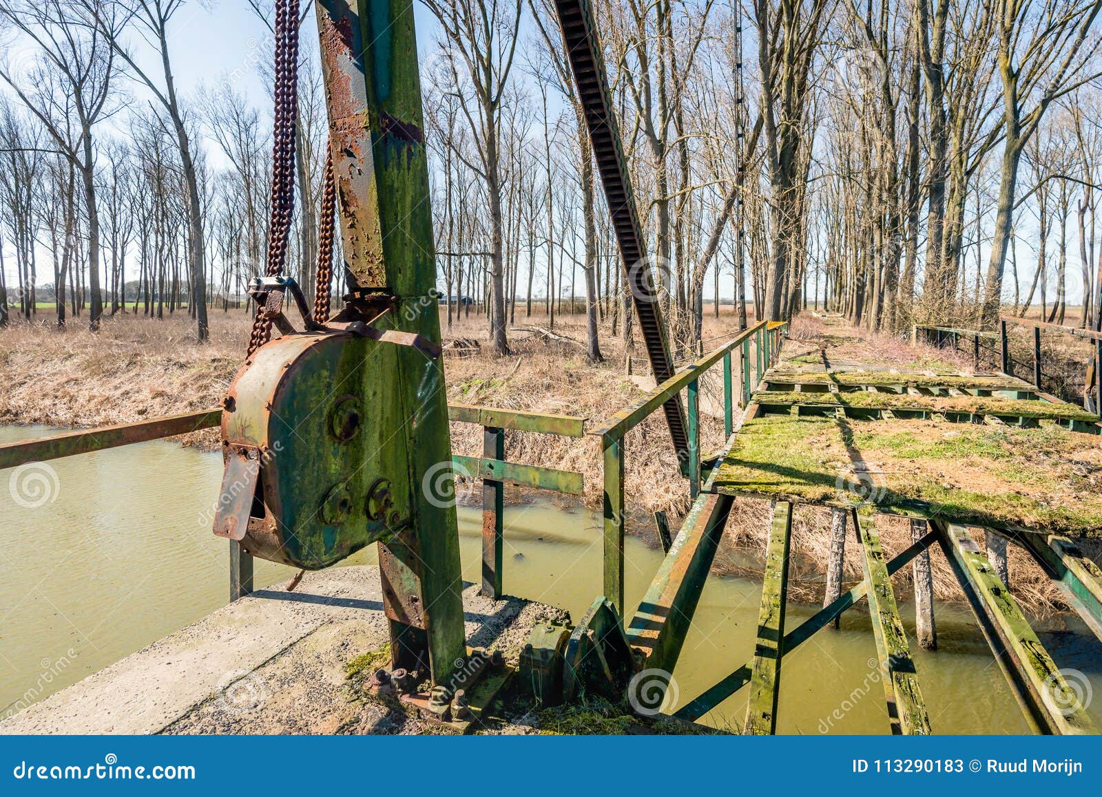Drive System Old Drawbridge Up from Close Stock Image - Image of bridge ...
