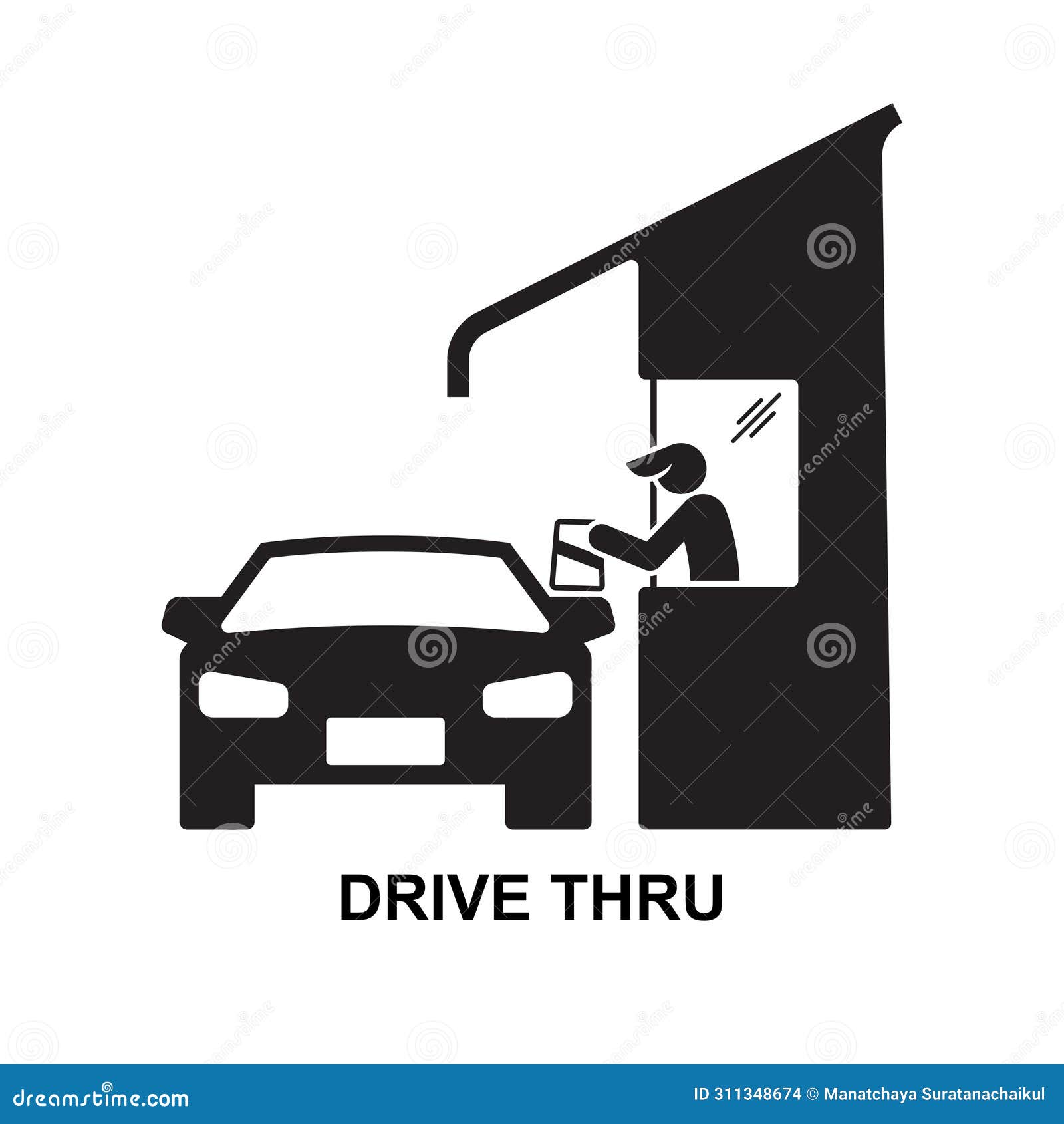 Drive Thru Icon. Drive through Isolated on Background Stock Vector ...