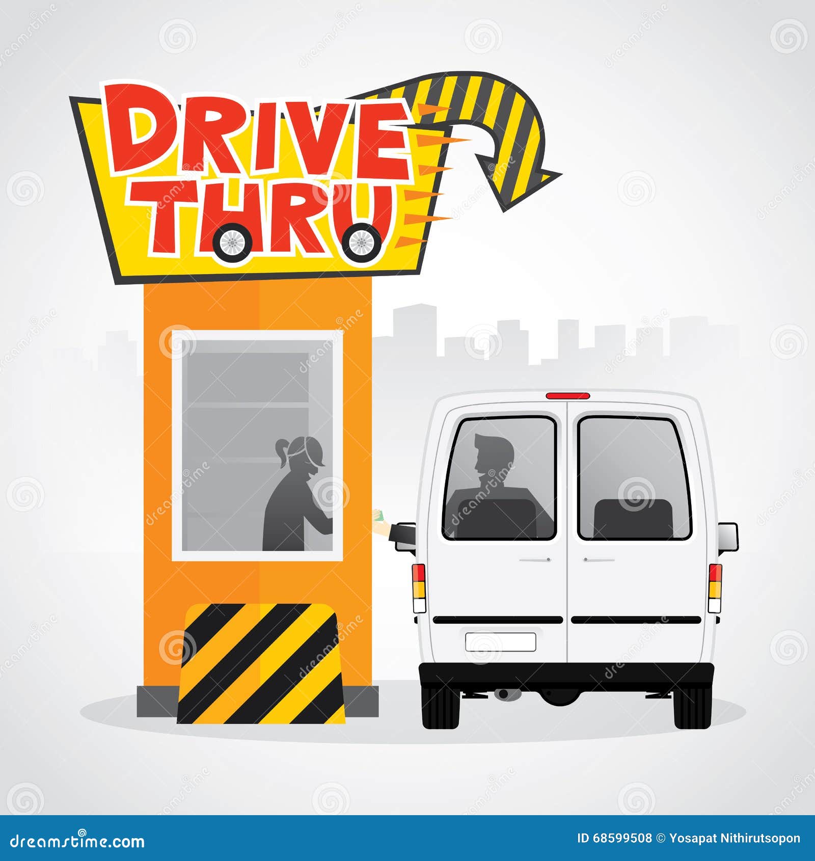 Drive thru stock vector. Illustration of food, design - 68599508