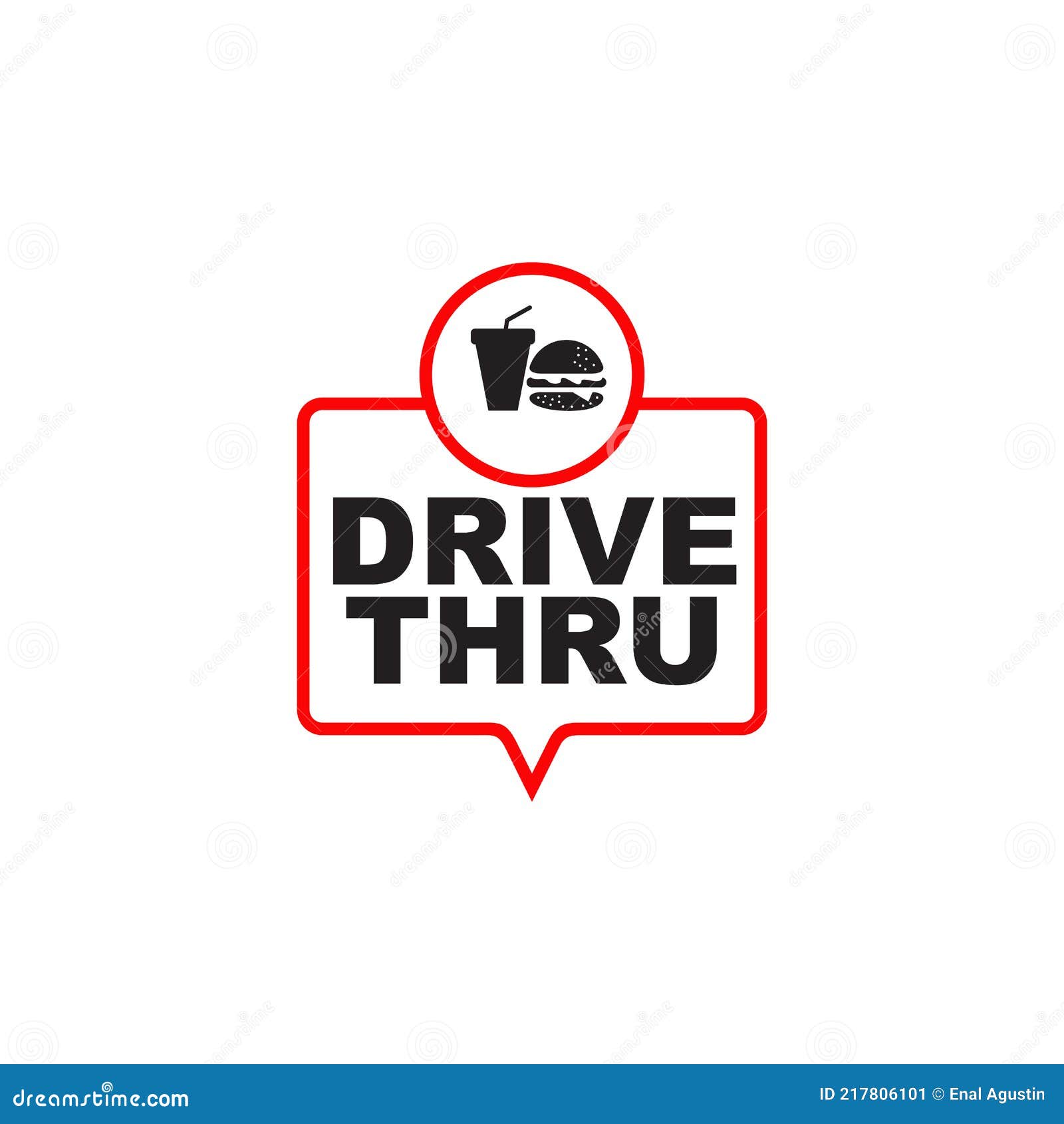 Drive Thru Text Logo Design Template Stock Vector - Illustration of ...