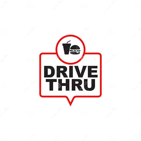 Drive Thru Text Logo Design Template Stock Vector - Illustration of ...