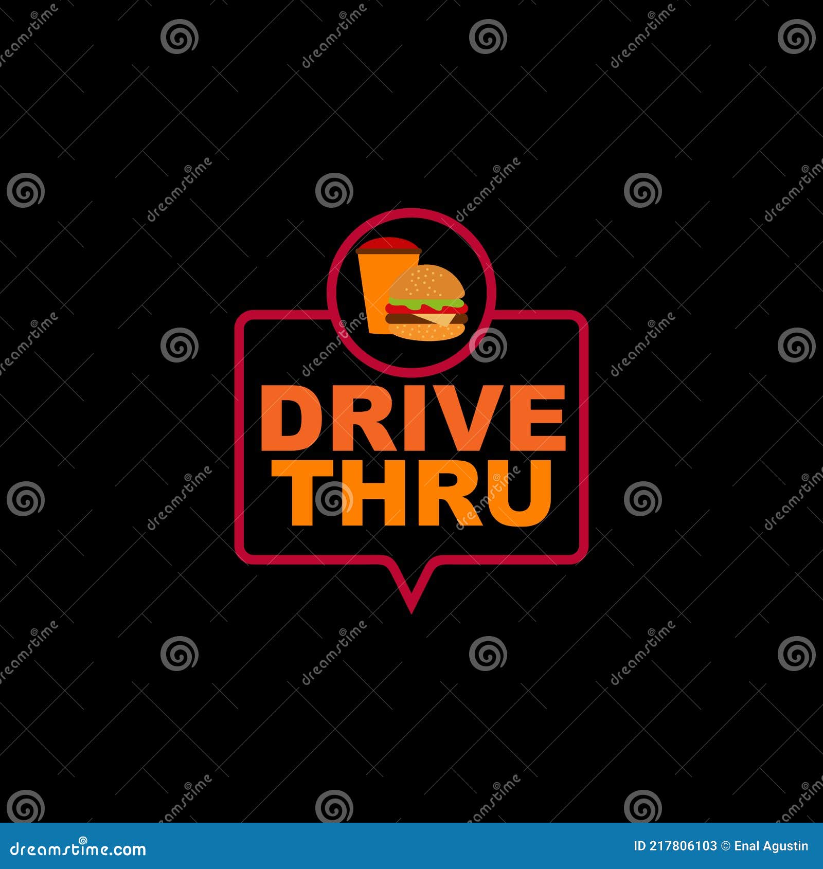 Drive Thru Text Logo Design Template Stock Vector - Illustration of ...