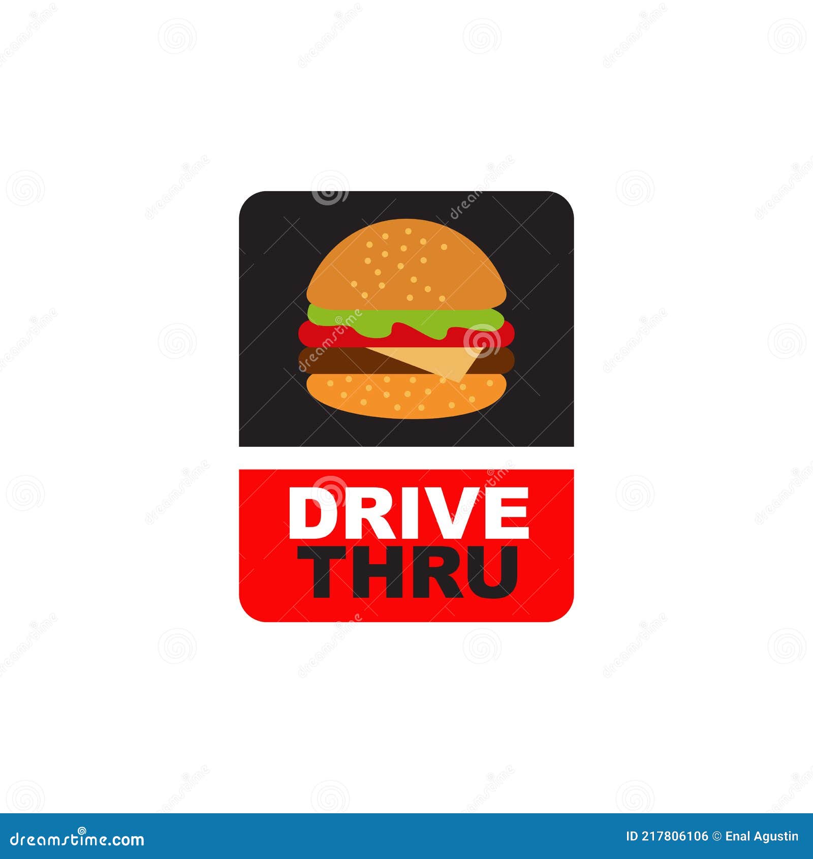 Drive Thru Text Logo Design Template Stock Vector - Illustration of ...