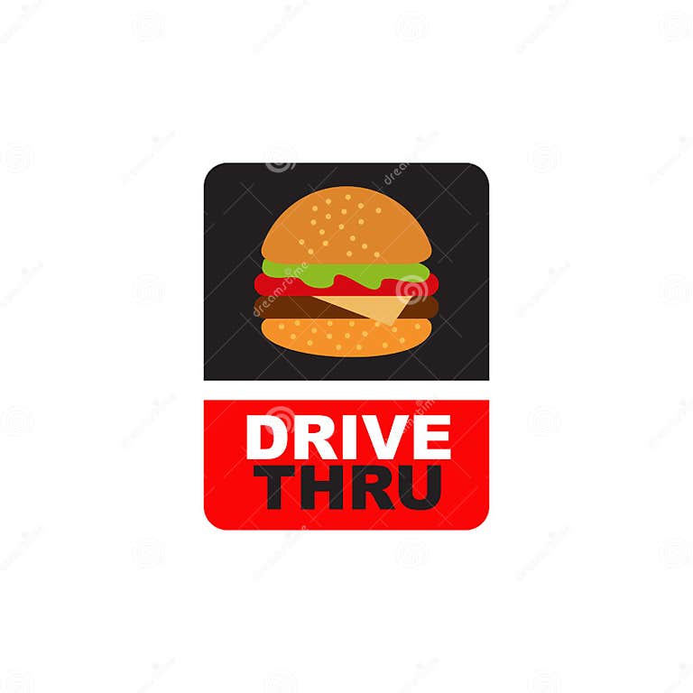 Drive Thru Text Logo Design Template Stock Vector - Illustration of ...
