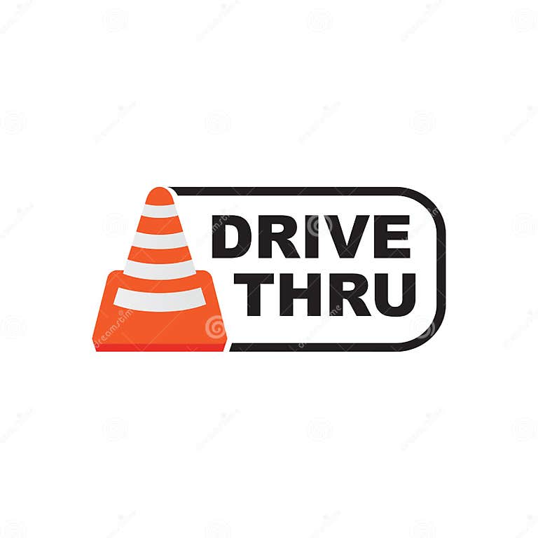 Drive Thru Text Logo Design Template Stock Vector - Illustration of ...
