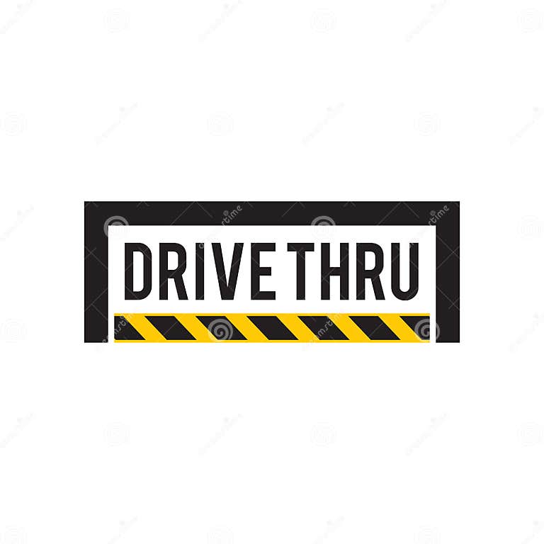 Drive Thru Text Logo Design Template Stock Vector - Illustration of ...