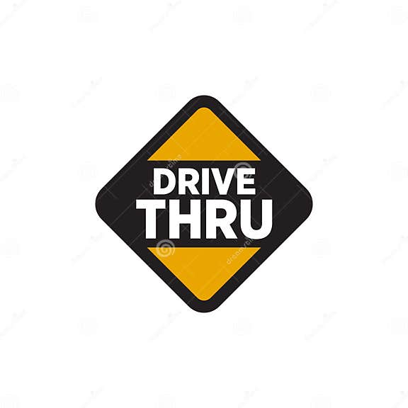 Drive Thru Text Logo Design Template Stock Vector - Illustration of ...