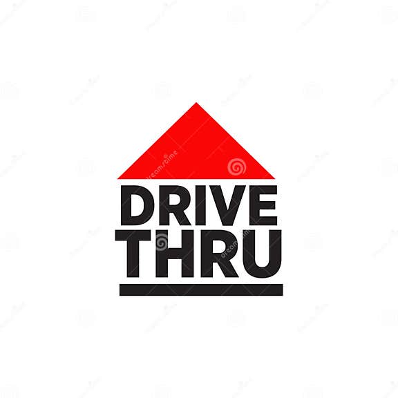 Drive Thru Text Logo Design Template Stock Vector - Illustration of ...