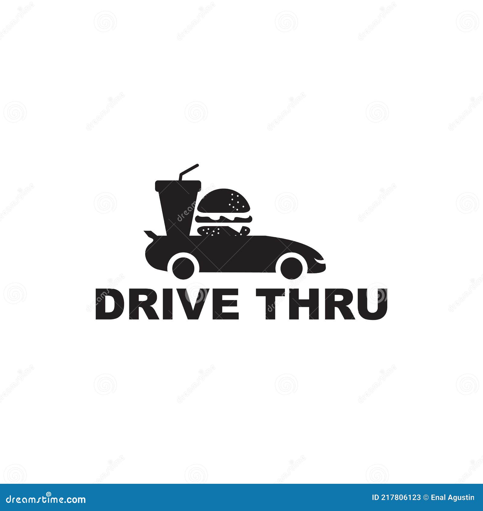 Drive Thru Text Logo Design Template Stock Vector - Illustration of ...