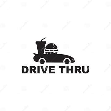 Drive Thru Text Logo Design Template Stock Vector - Illustration of ...