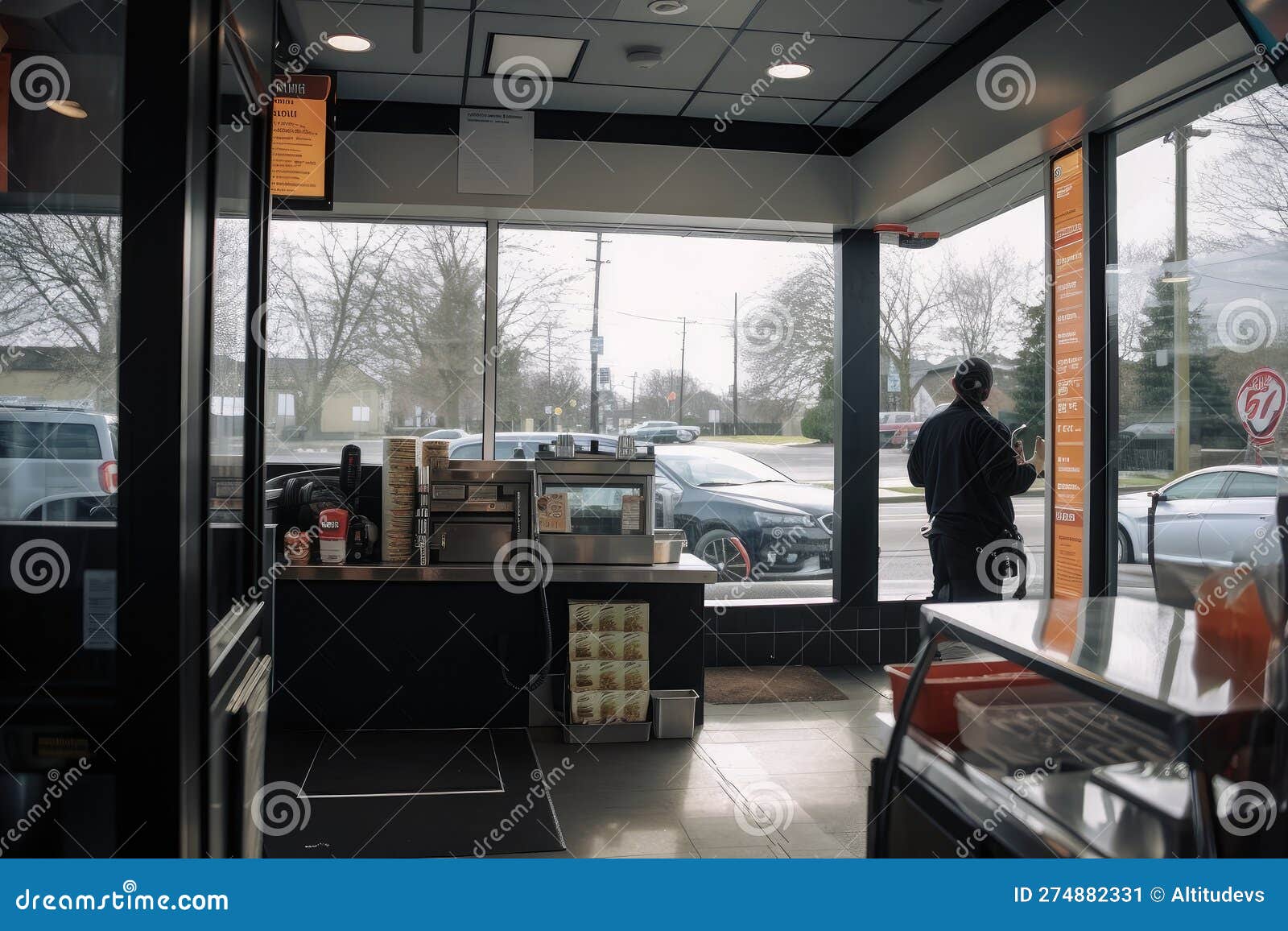 Drive-thru, with View of Kitchen and the Hustle and Bustle of the Staff ...