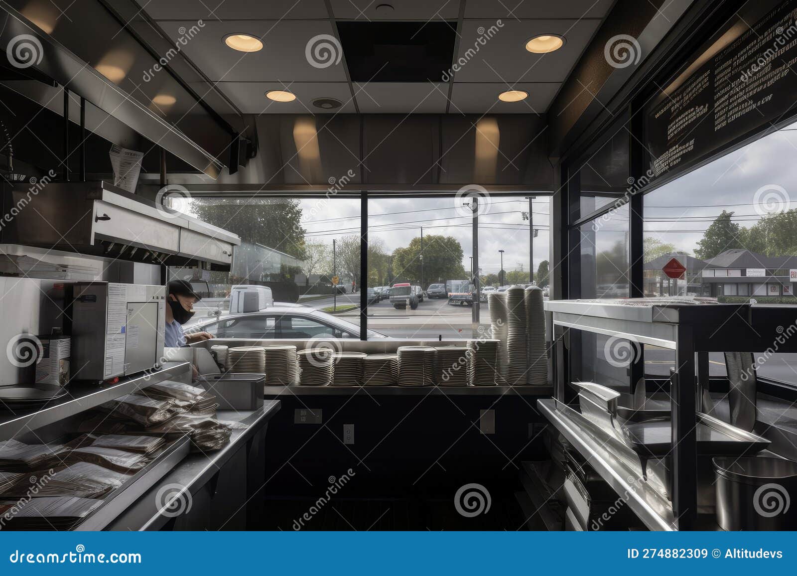 Drive-thru with a View of the Kitchen, Where Customers Can See Their ...