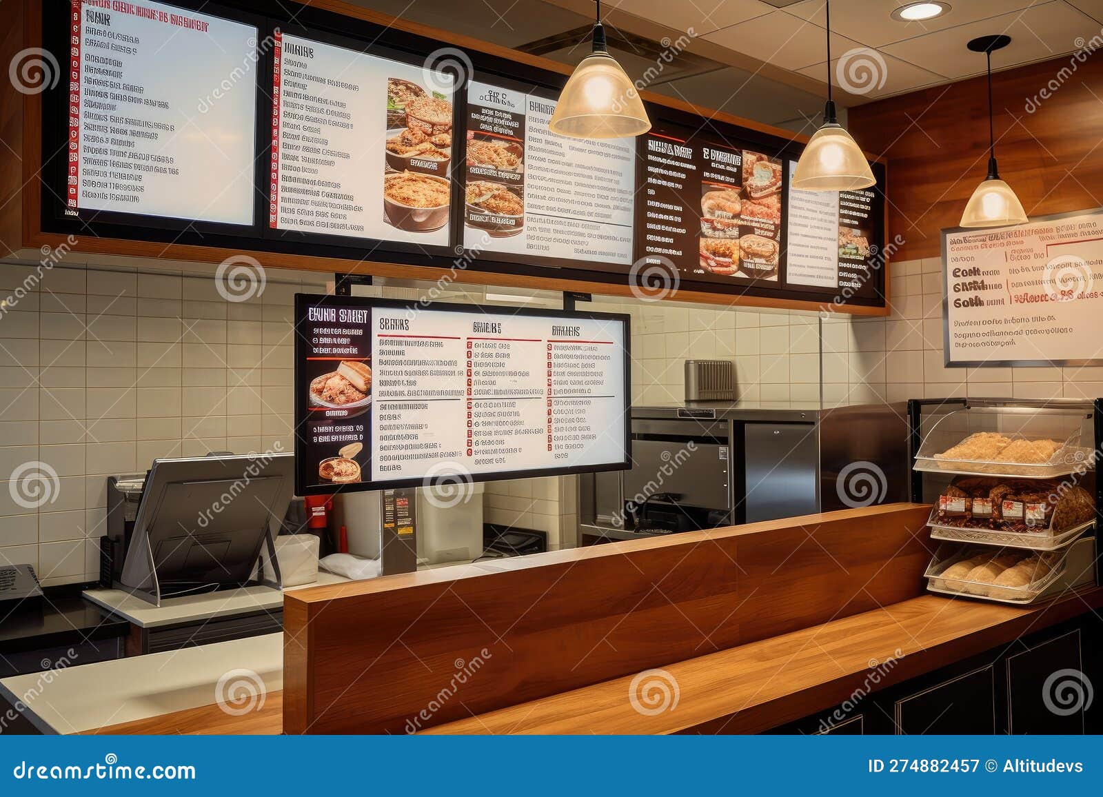 Drive-thru Window, with Menu Board and Pricing Visible, for Quick and ...