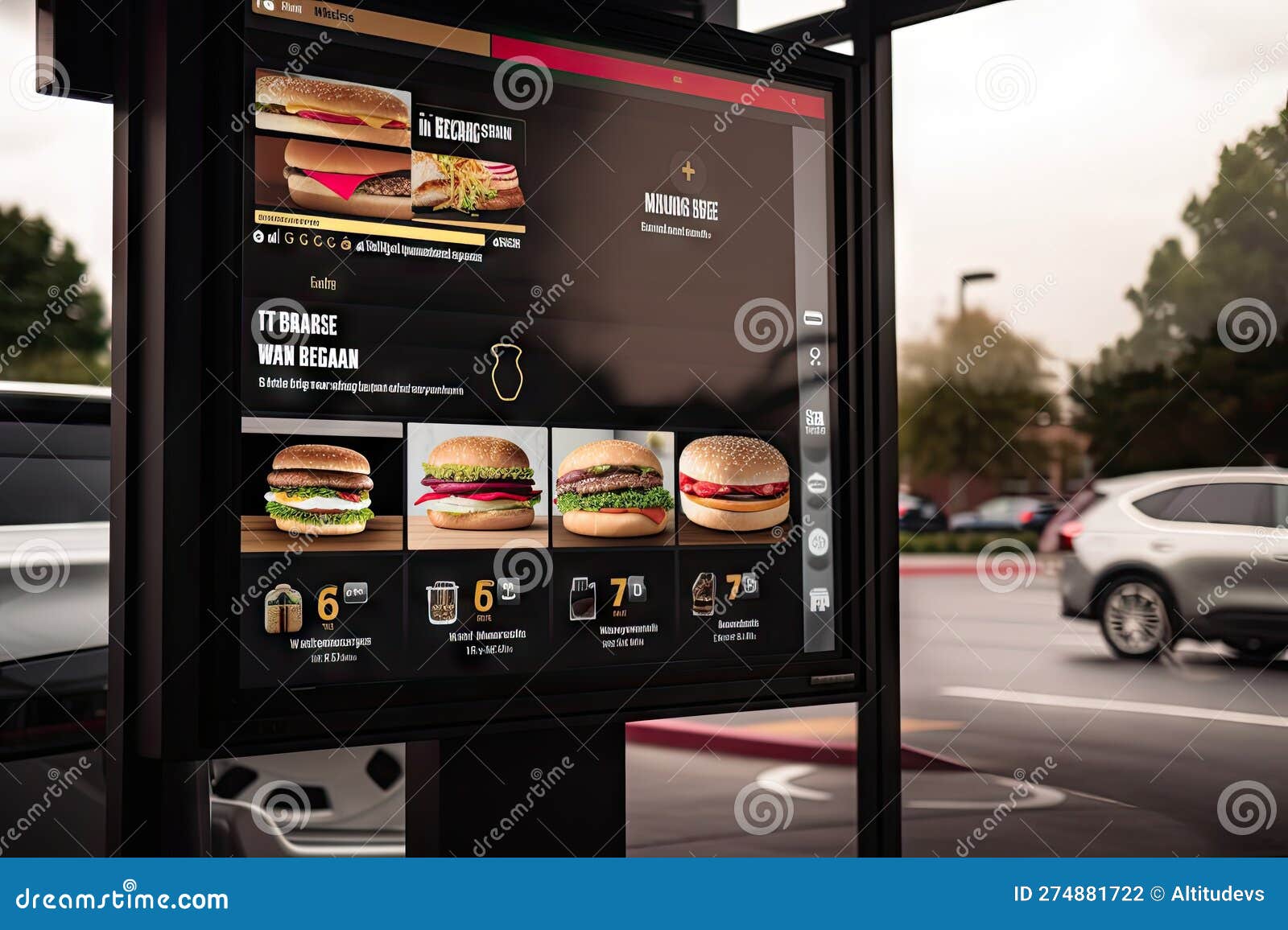Drive-thru Window with Mobile Ordering Option, Displaying Menu and ...