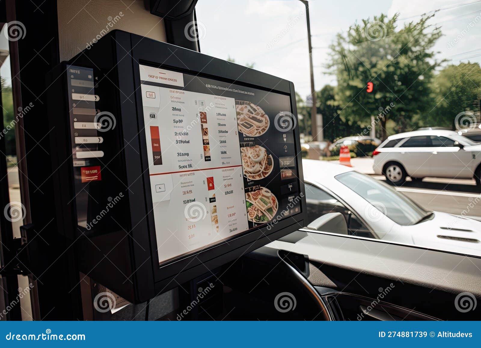 Drive-thru Window with Mobile Ordering Option, Displaying Menu and ...