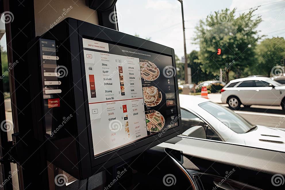 Drive-thru Window with Mobile Ordering Option, Displaying Menu and ...