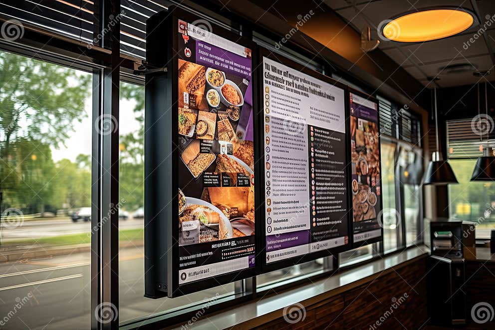 Drive-thru Window with Mobile Ordering Option, Displaying Menu and ...