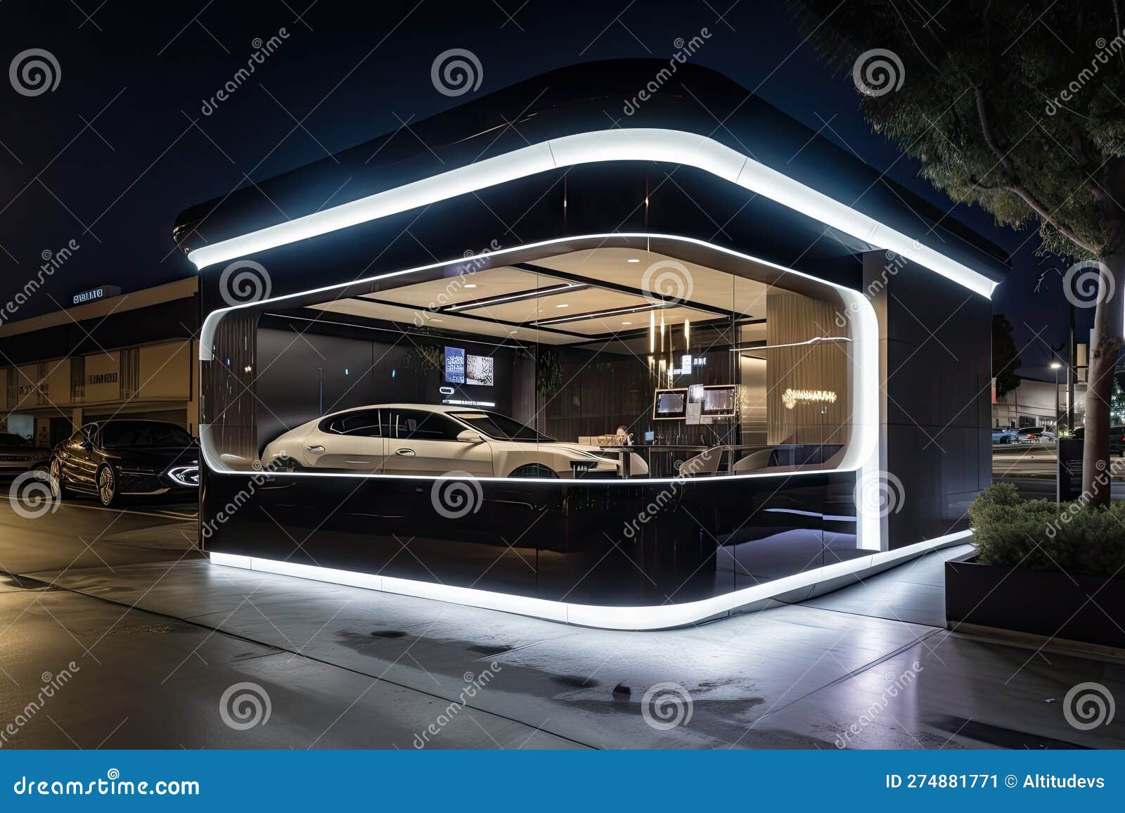 Drive-thru Window with Sleek, Futuristic Design for a High-tech ...