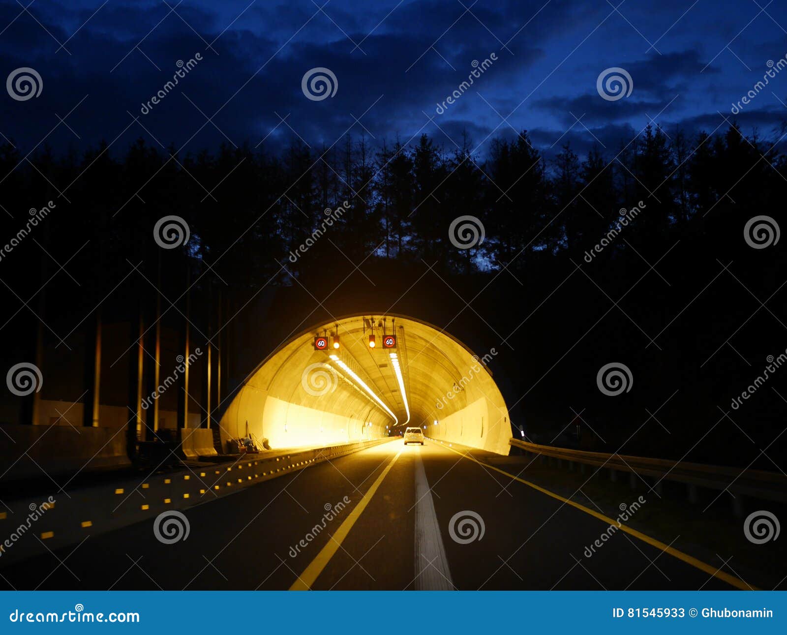 Drive through a tunnel stock image. Image of beam, movement - 81545933
