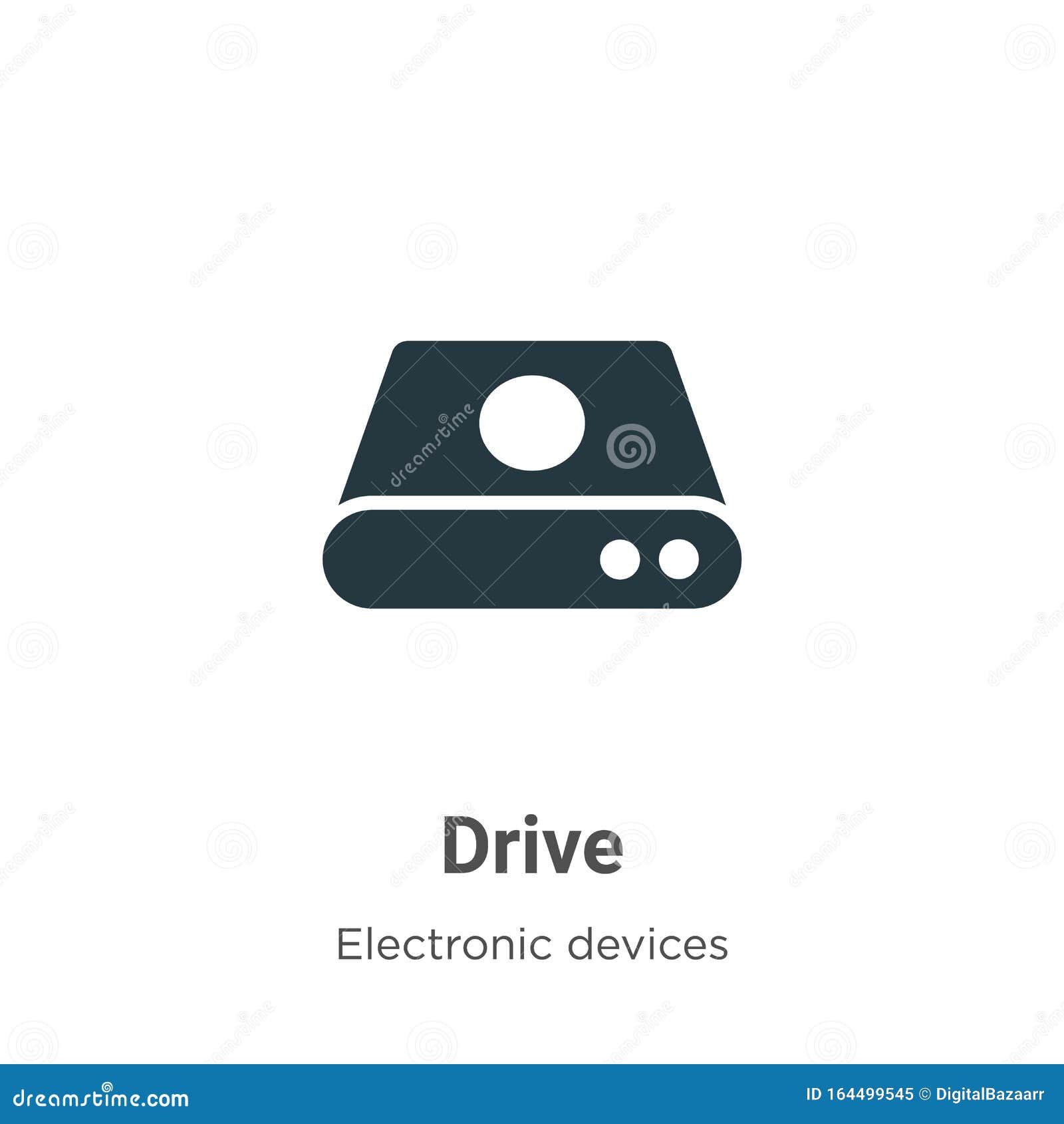 Drive Vector Icon on White Background. Flat Vector Drive Icon Symbol ...