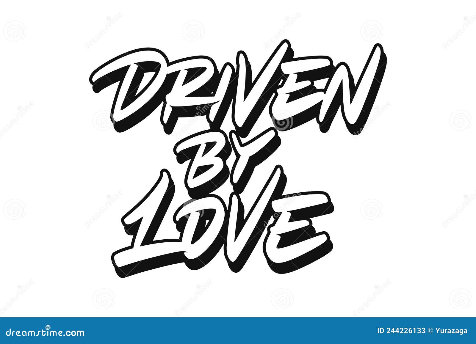 Driven by Love Vector Lettering Stock Vector - Illustration of vector ...