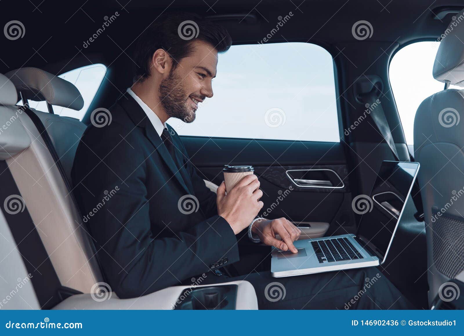 Driven by success. stock photo. Image of laptop, beauty - 146902436