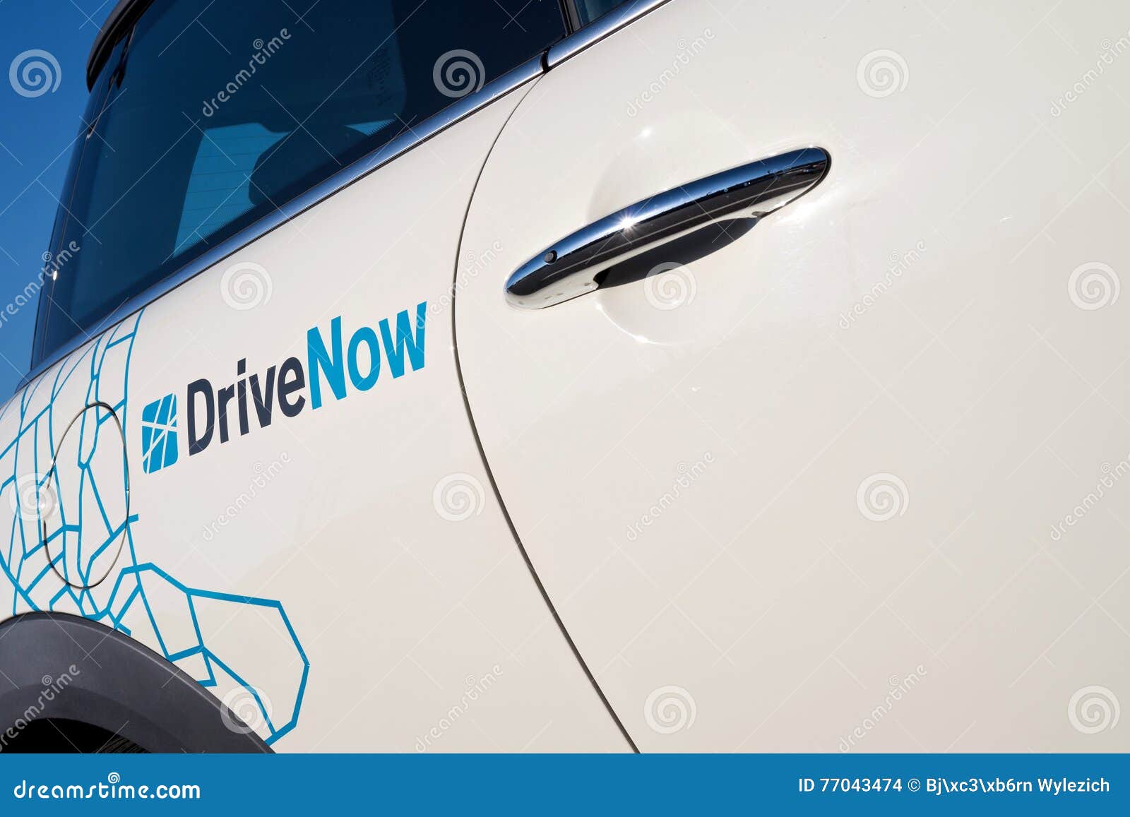 DriveNow carsharing MINI editorial stock image. Image of decal - 77043474