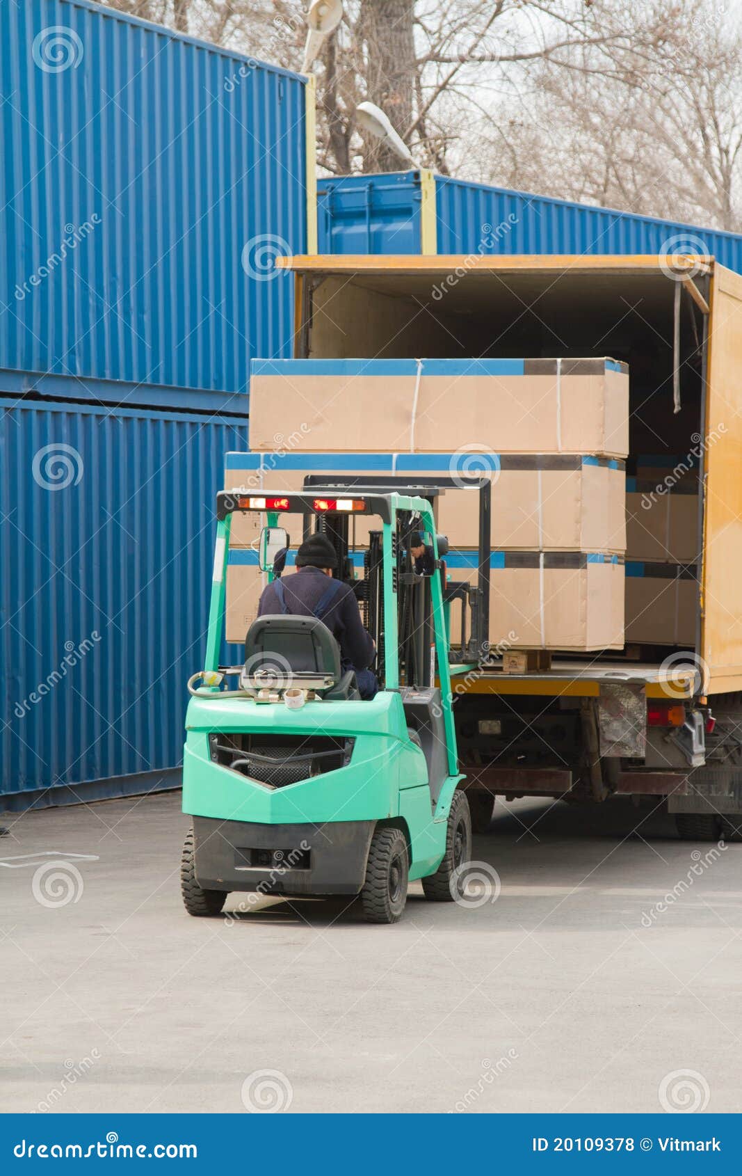 Driver Behind the Wheel Loader Stock Photo - Image of machine, steer ...