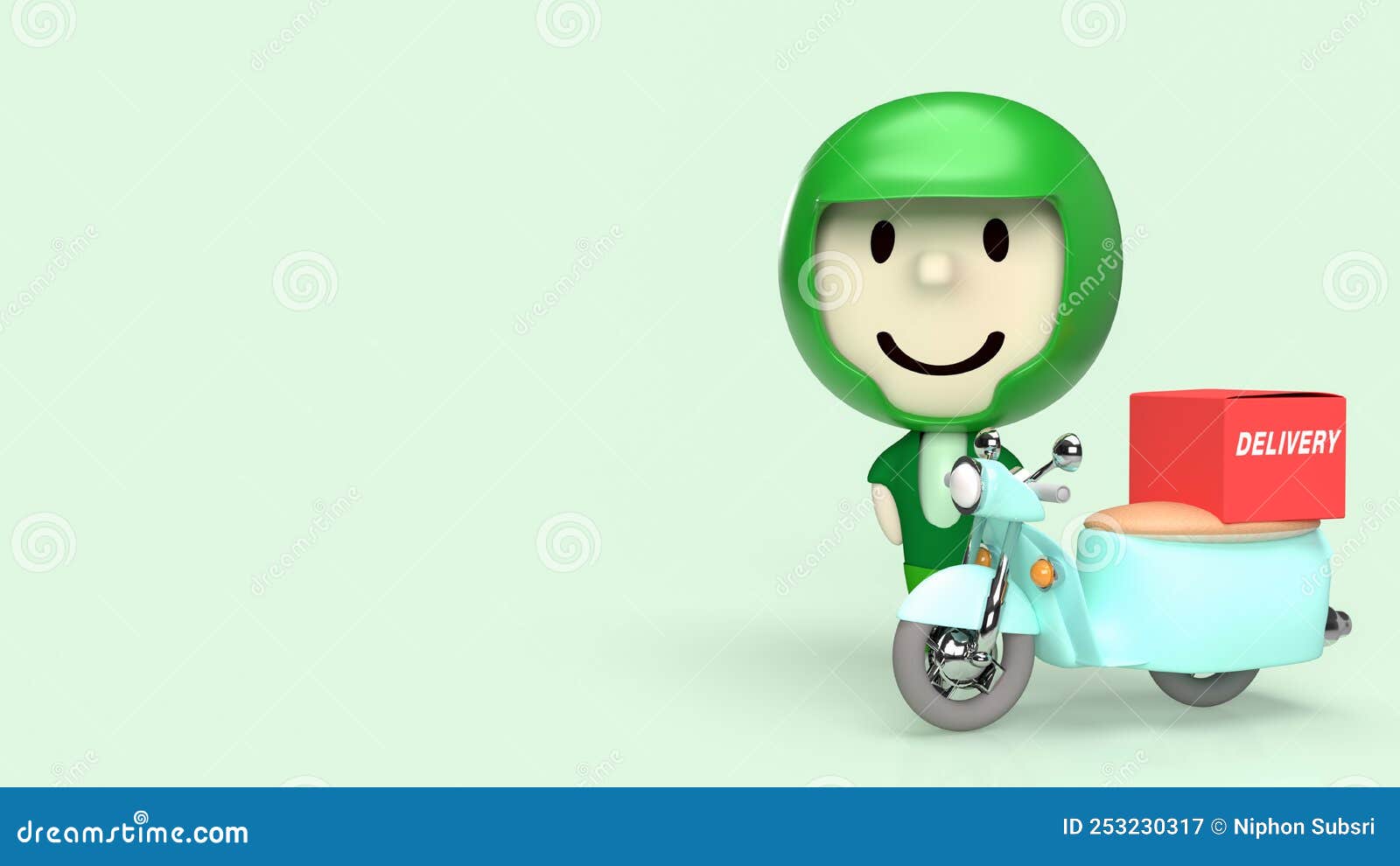 The Driver and Bike for Delivery or Transport Concept 3d Rendering ...