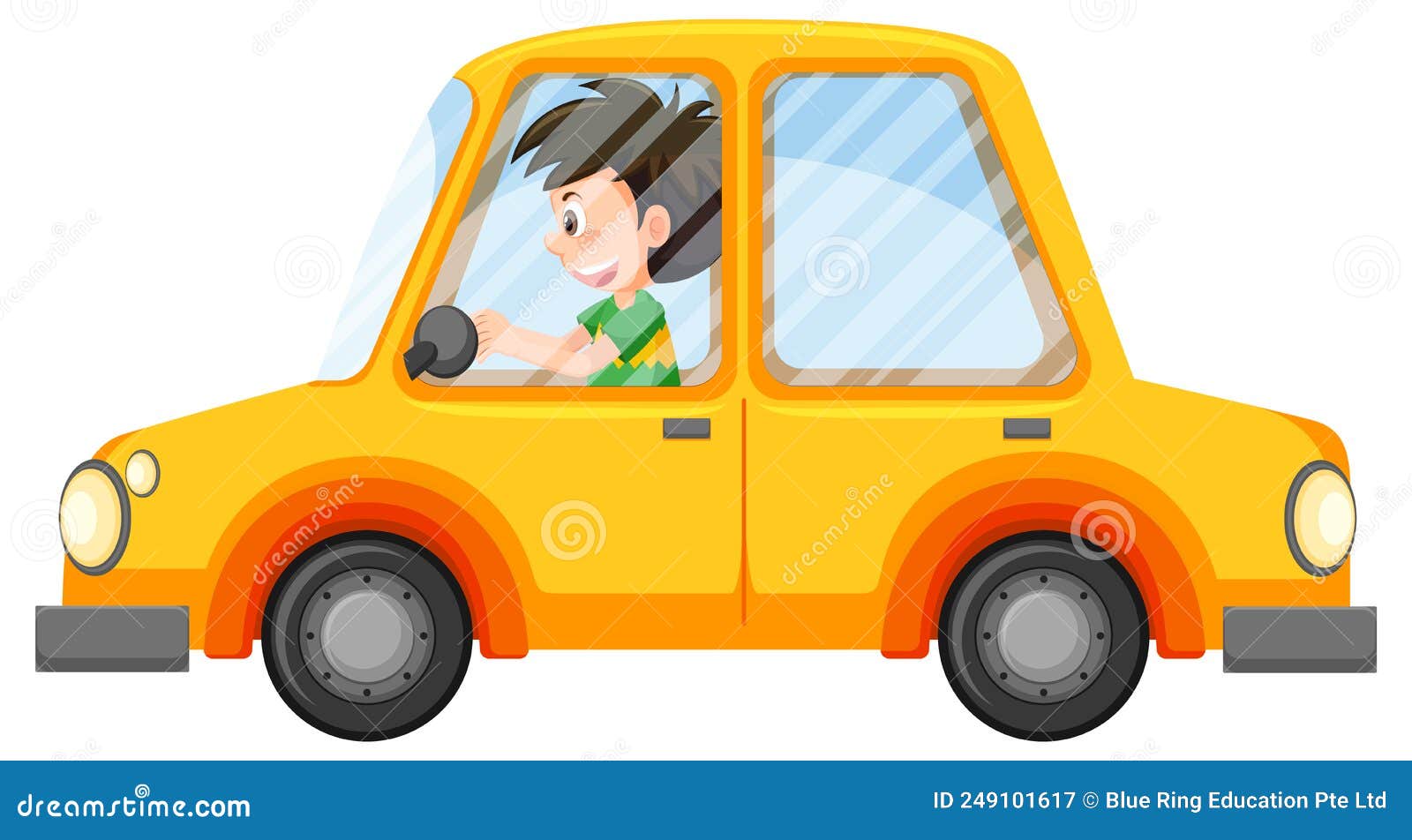 Driver Boy in a Car Cartoon Stock Vector - Illustration of kids ...