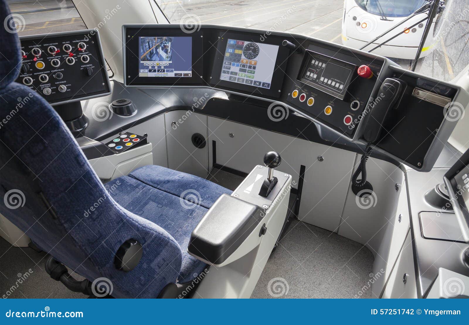 Driver Cabin Of A Diesel Locomotive Royalty-Free Stock Photo ...