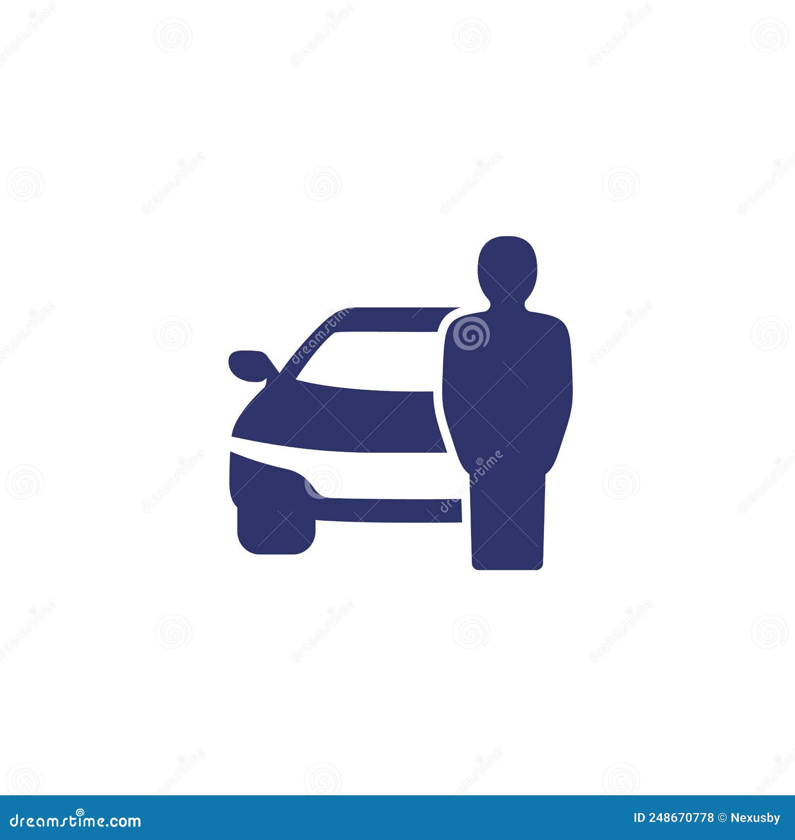 Driver and Car Icon on White Stock Vector - Illustration of order ...