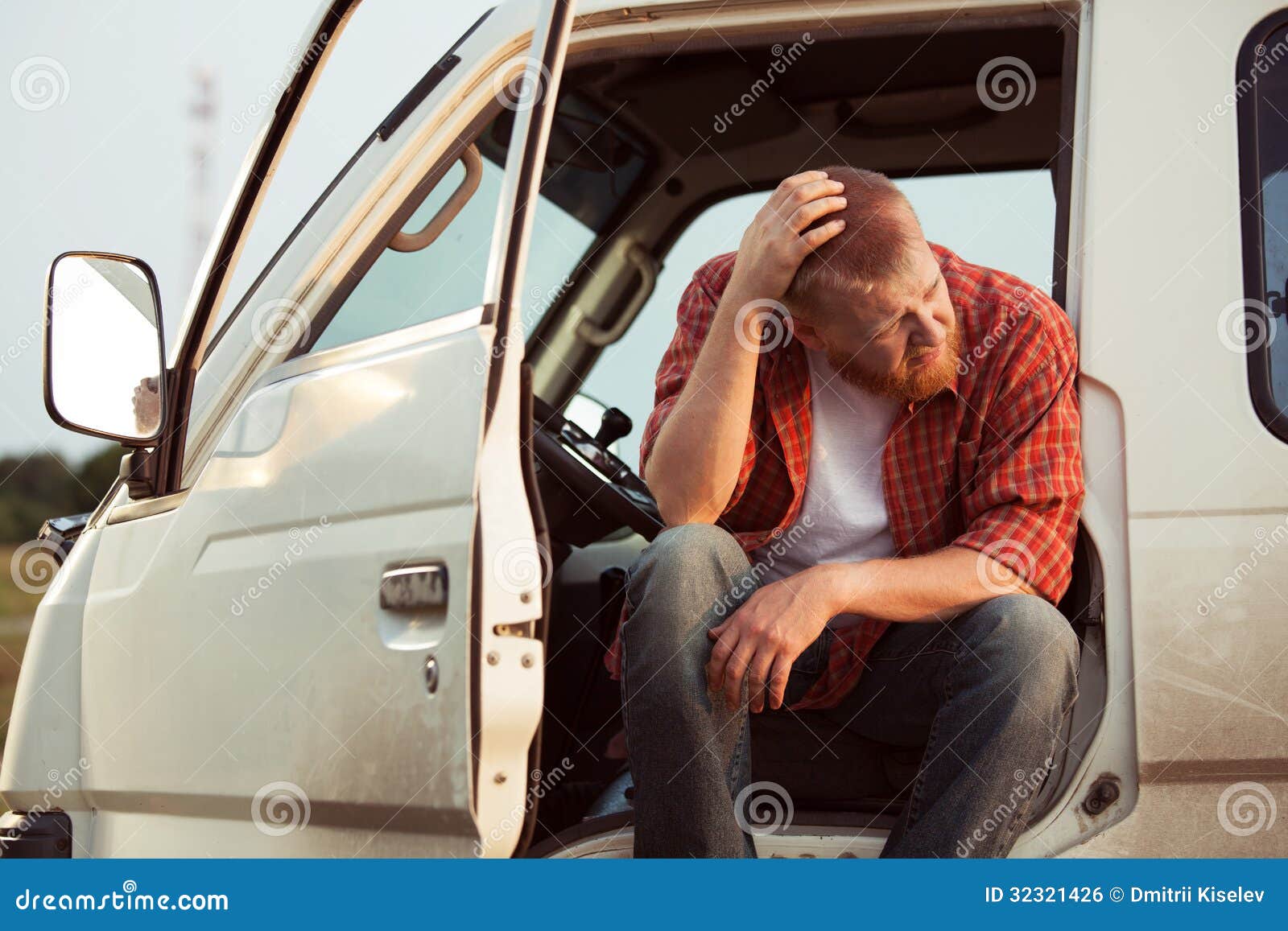 Driver of the Car is Sitting Thinking Stock Photo - Image of question ...