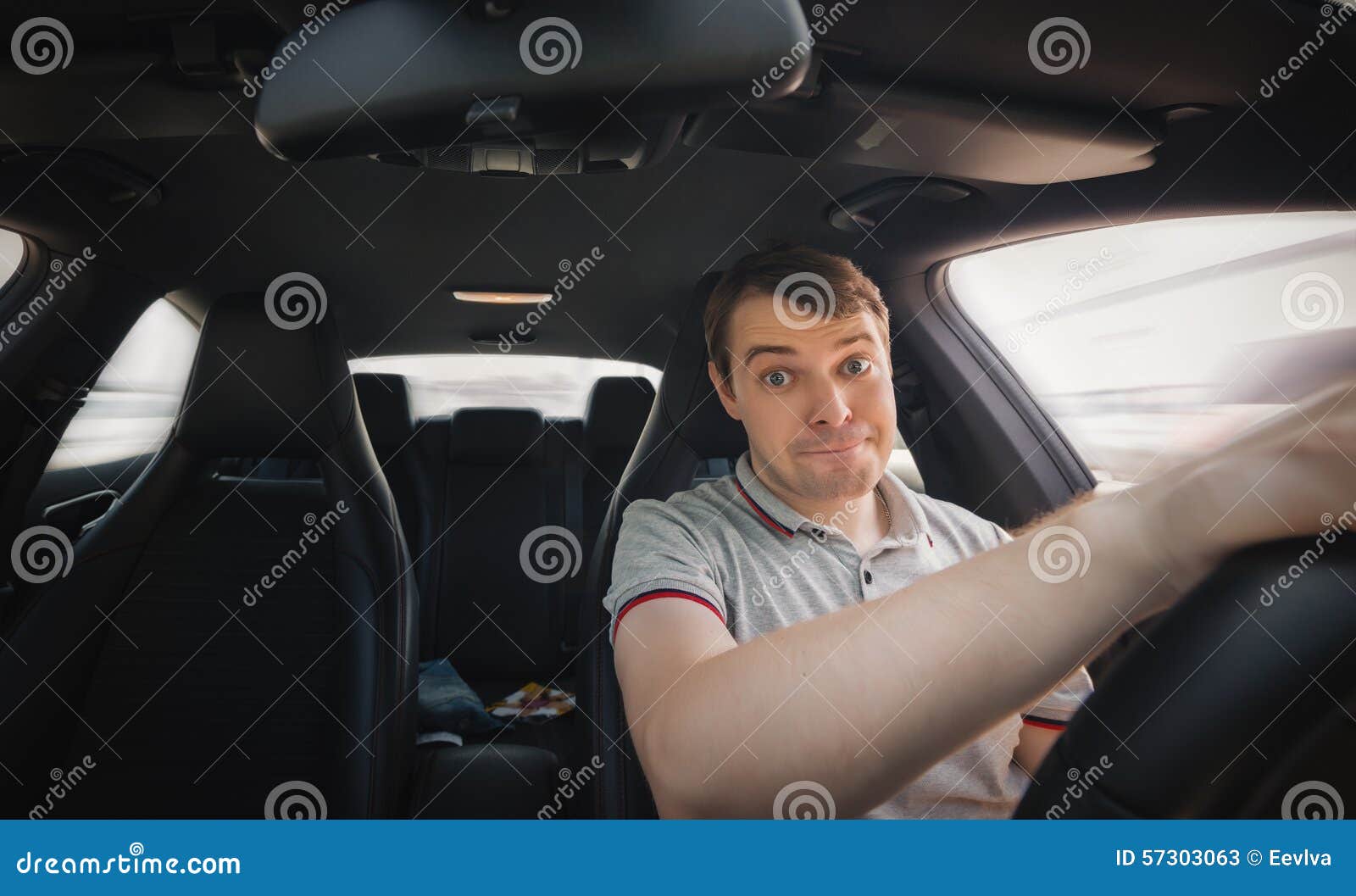Driver in a car. stock image. Image of alone, luxury - 57303063