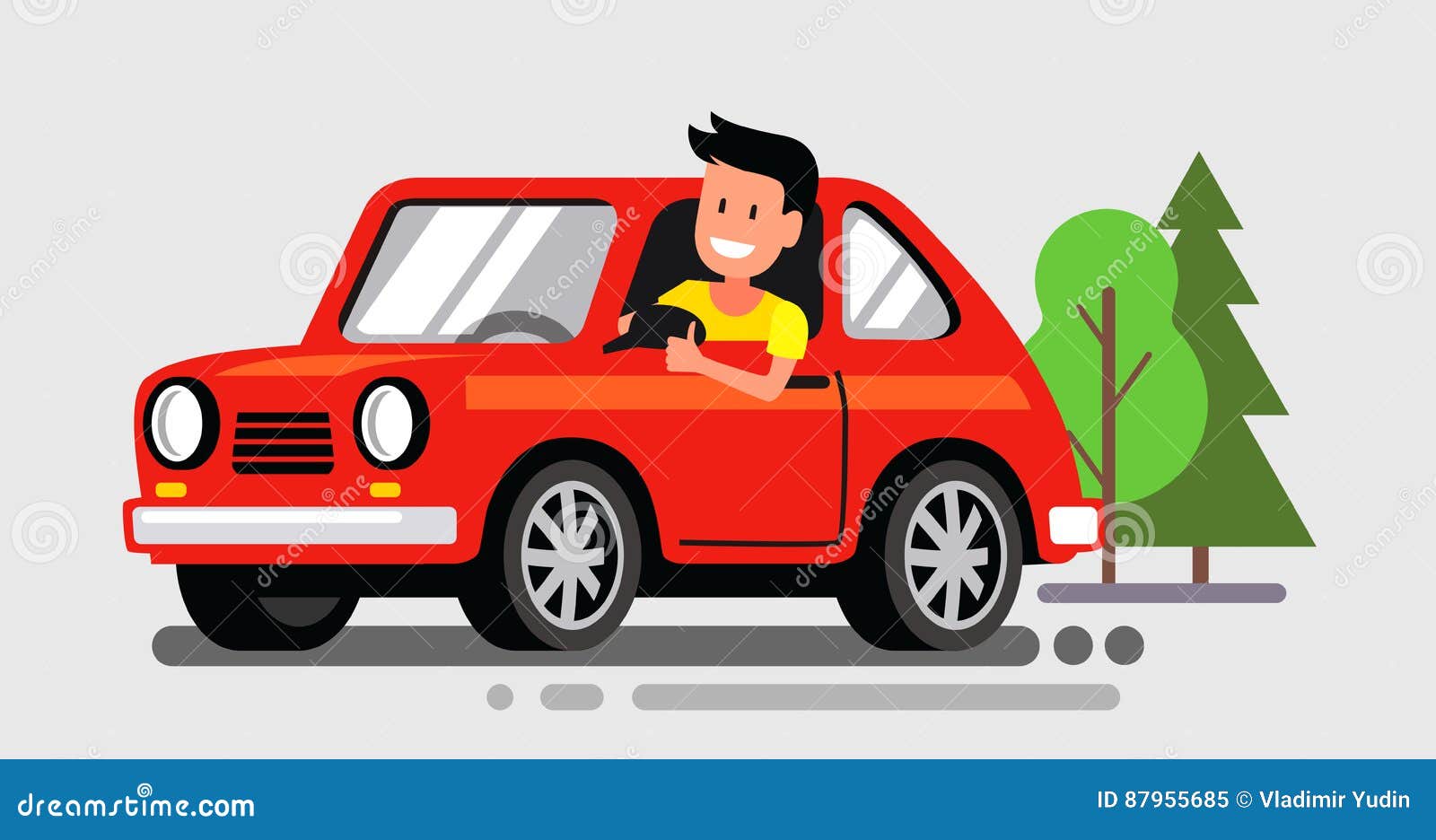 Driver with car stock vector. Illustration of automobile - 87955685