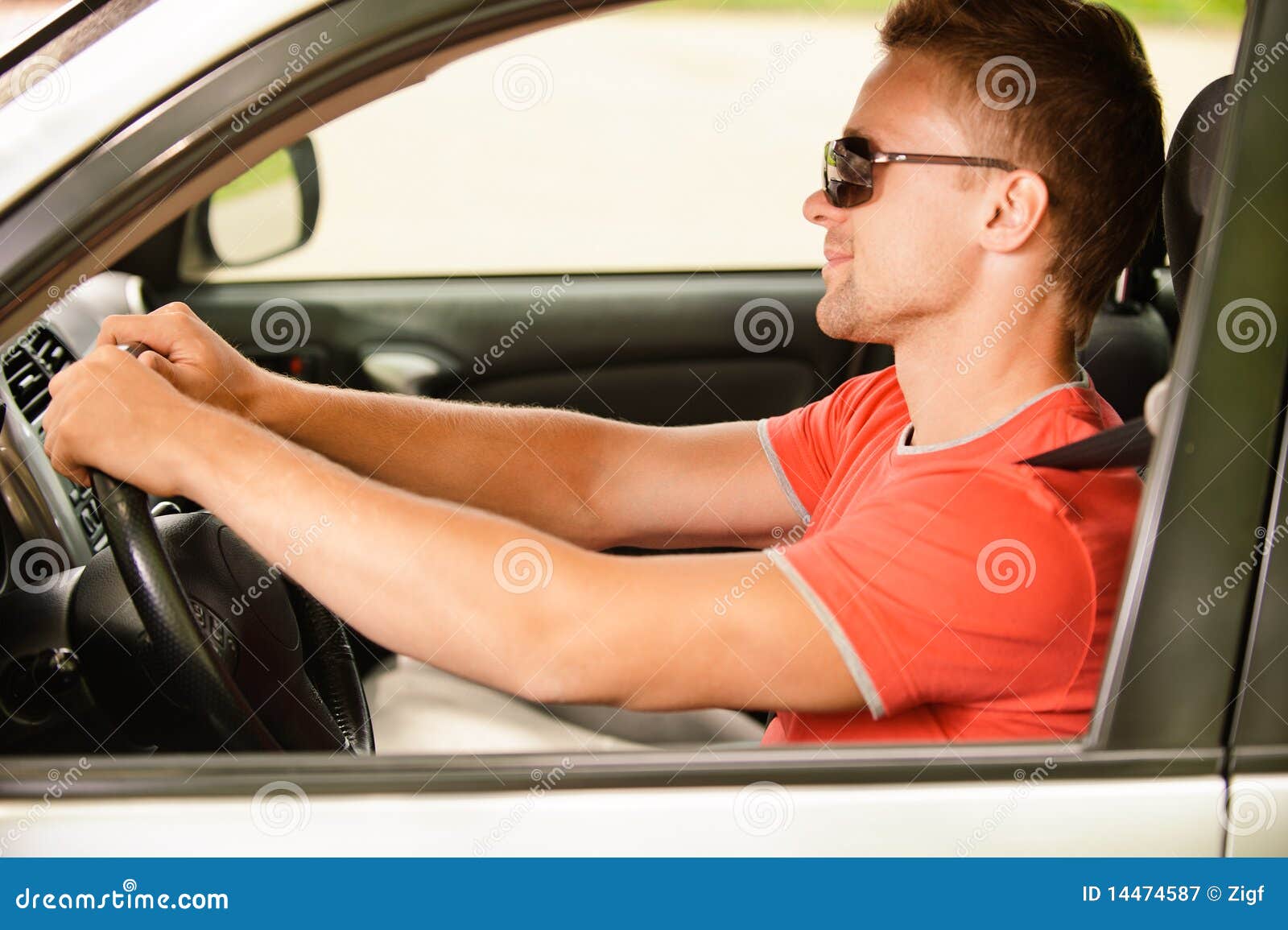 Driver of car at wheel stock image. Image of emergency - 14474587