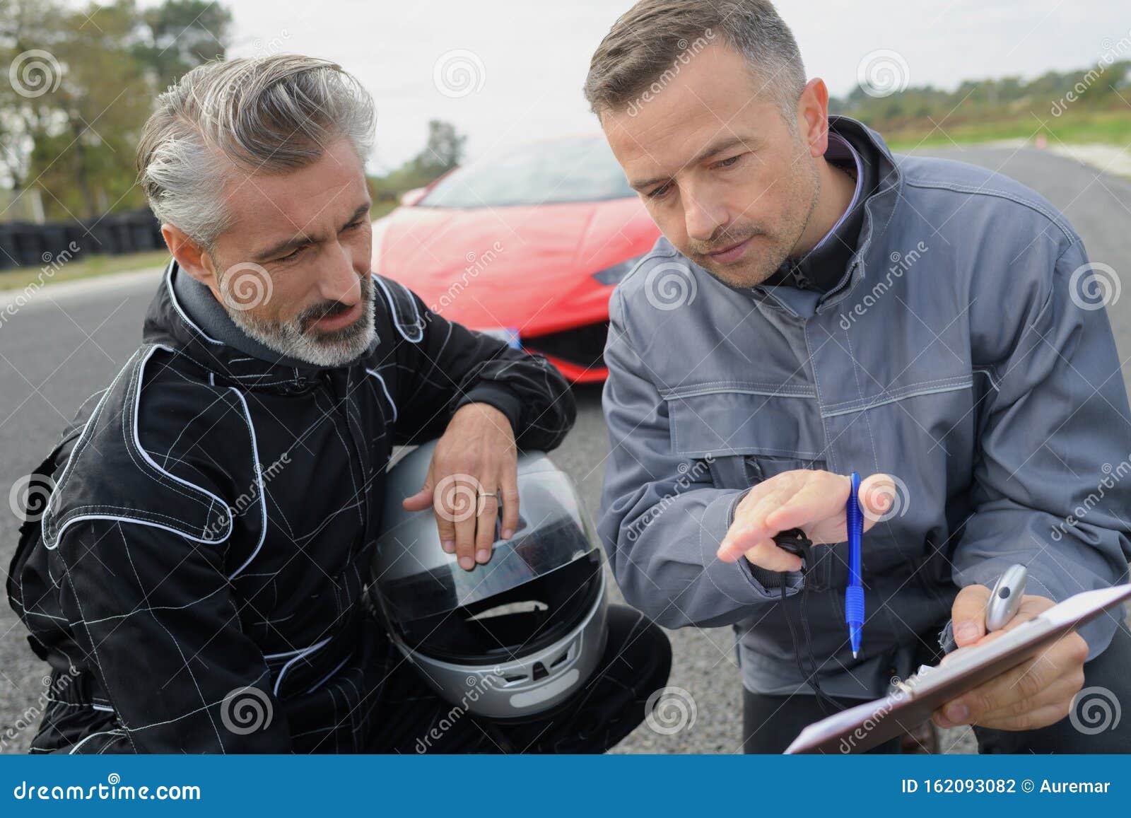 Driver and Coach Analysing Race Stock Photo - Image of power, driver ...