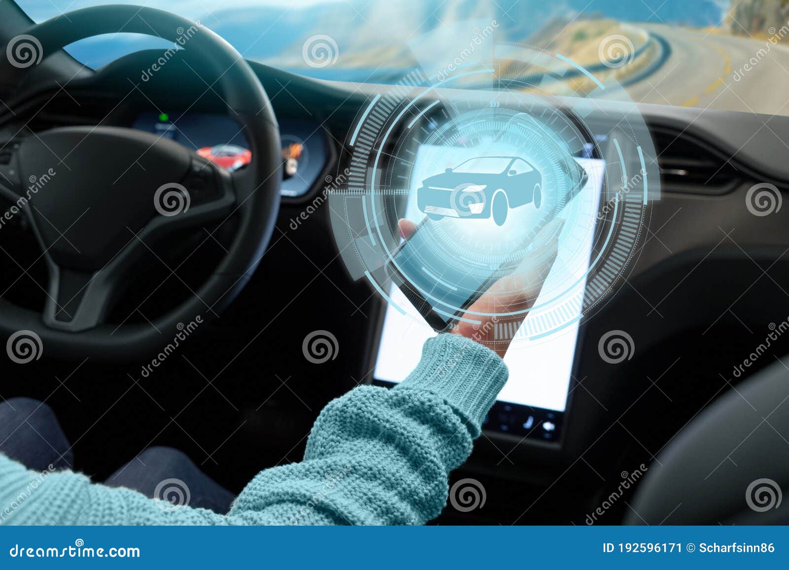 Driver Controls an Autonomous Car Stock Image - Image of application ...