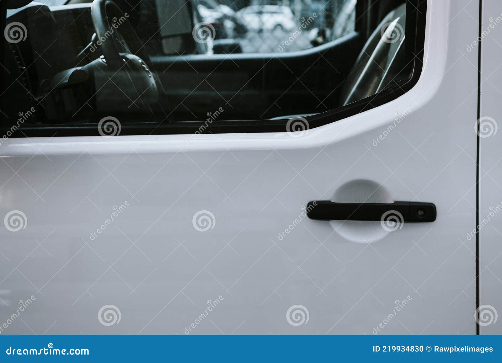 Driver Door of a White Truck Stock Photo - Image of metro, freight ...