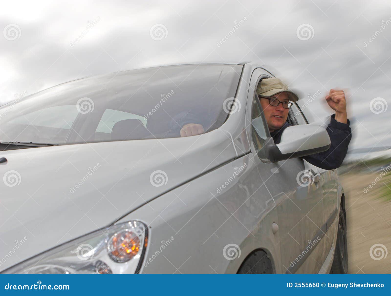 Driver with fist stock photo. Image of frustration, hand - 2555660