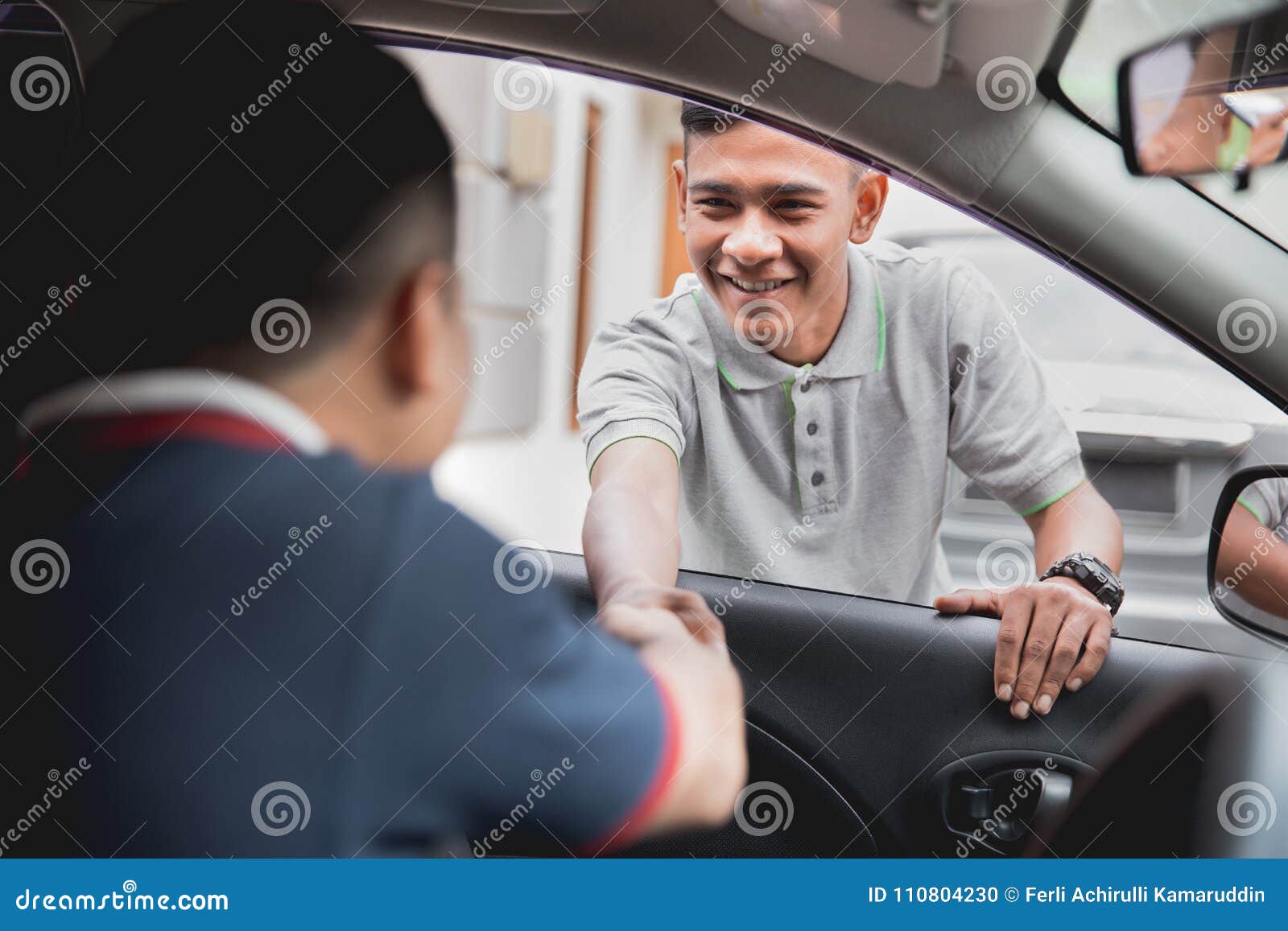 Man driver shake hand stock photo. Image of driver, pick - 110804230