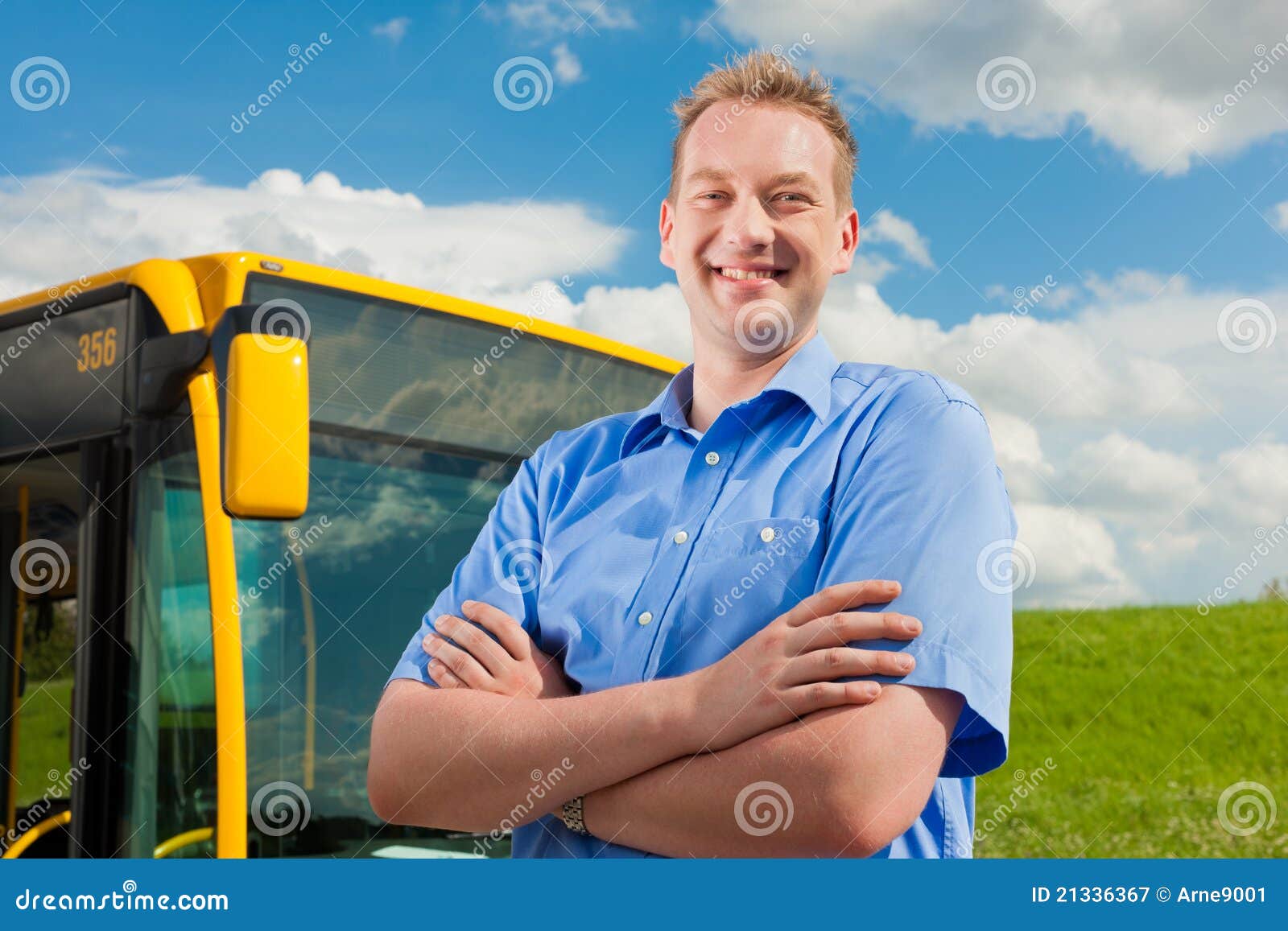 Driver in front of his bus stock image. Image of transport - 21336367