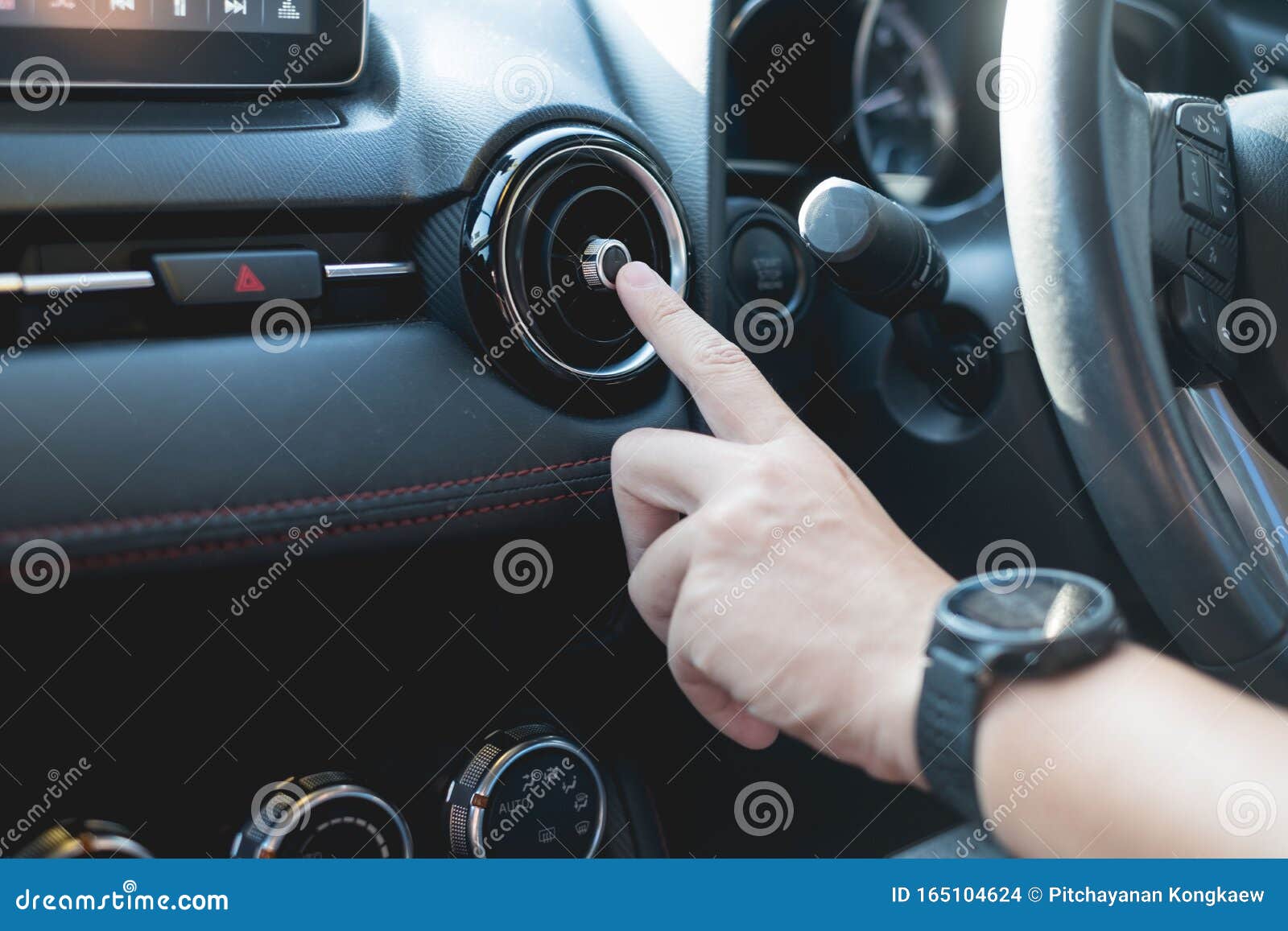 Driver Hand Tuning Air Ventilation Grille, Emergency Flasher Switch and ...