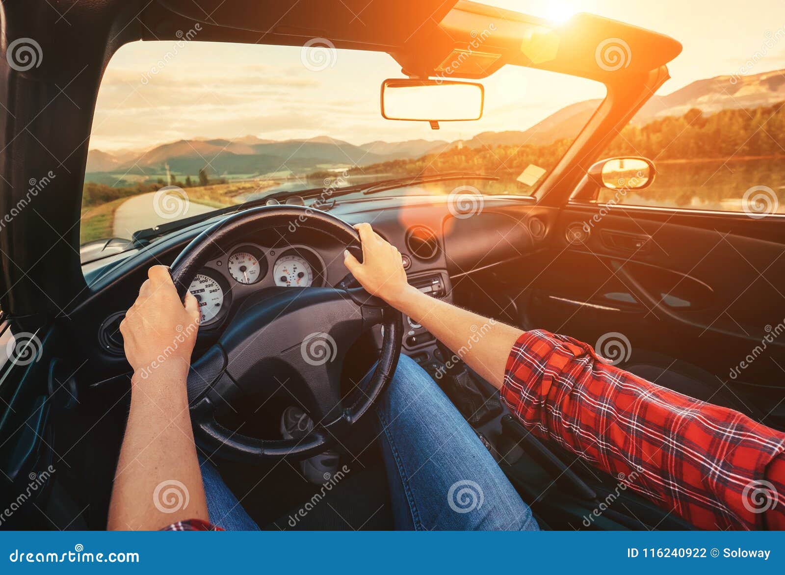 Driver hands on the wheel stock photo. Image of interior - 116240922
