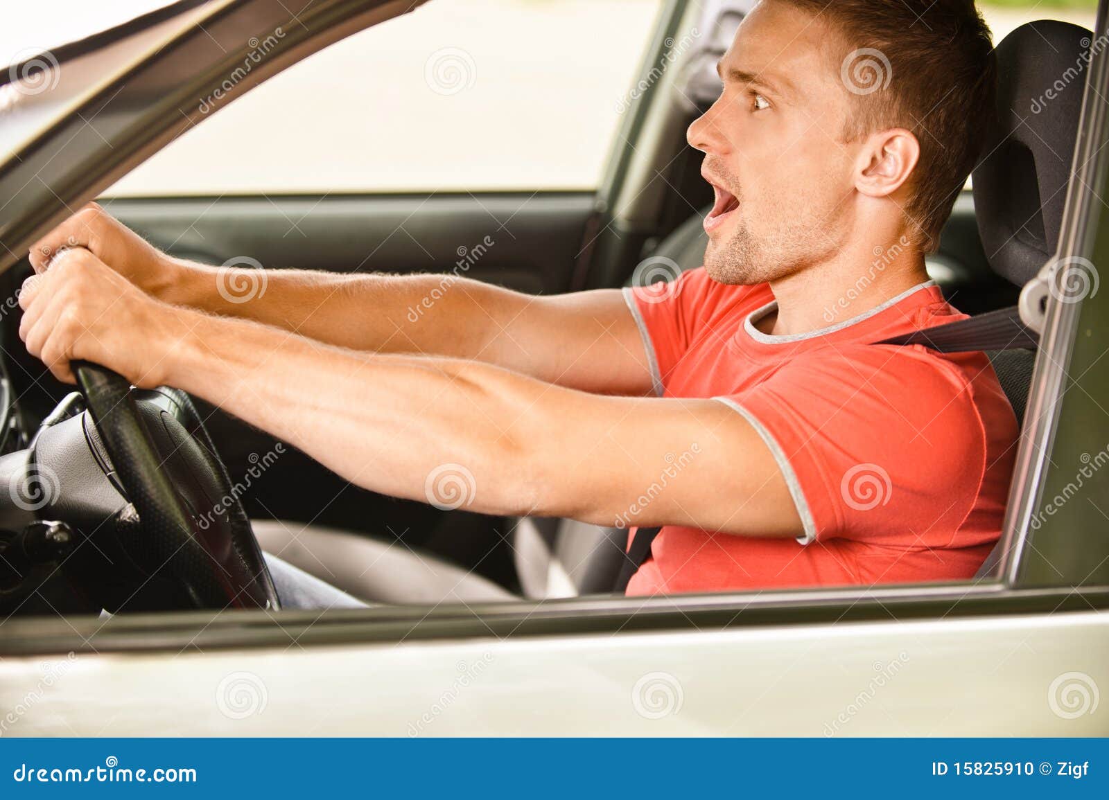 Driver has at wheel stock photo. Image of automobile - 15825910