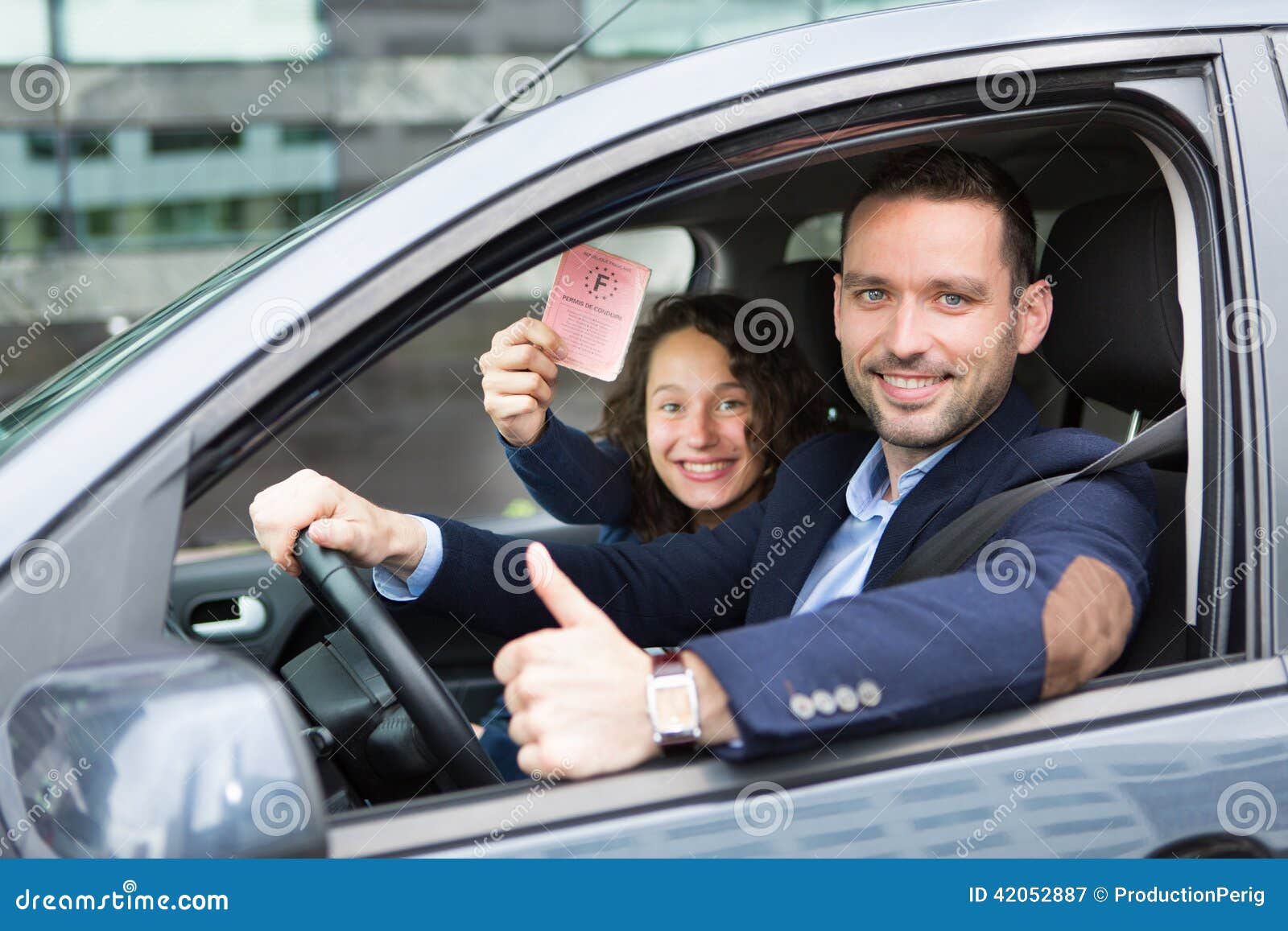 Driver in His Car after Getting His Driving Licence Stock Image - Image ...