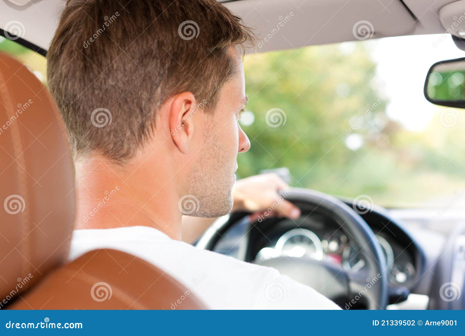 Driver in his car or van stock photo. Image of transportation - 21339502