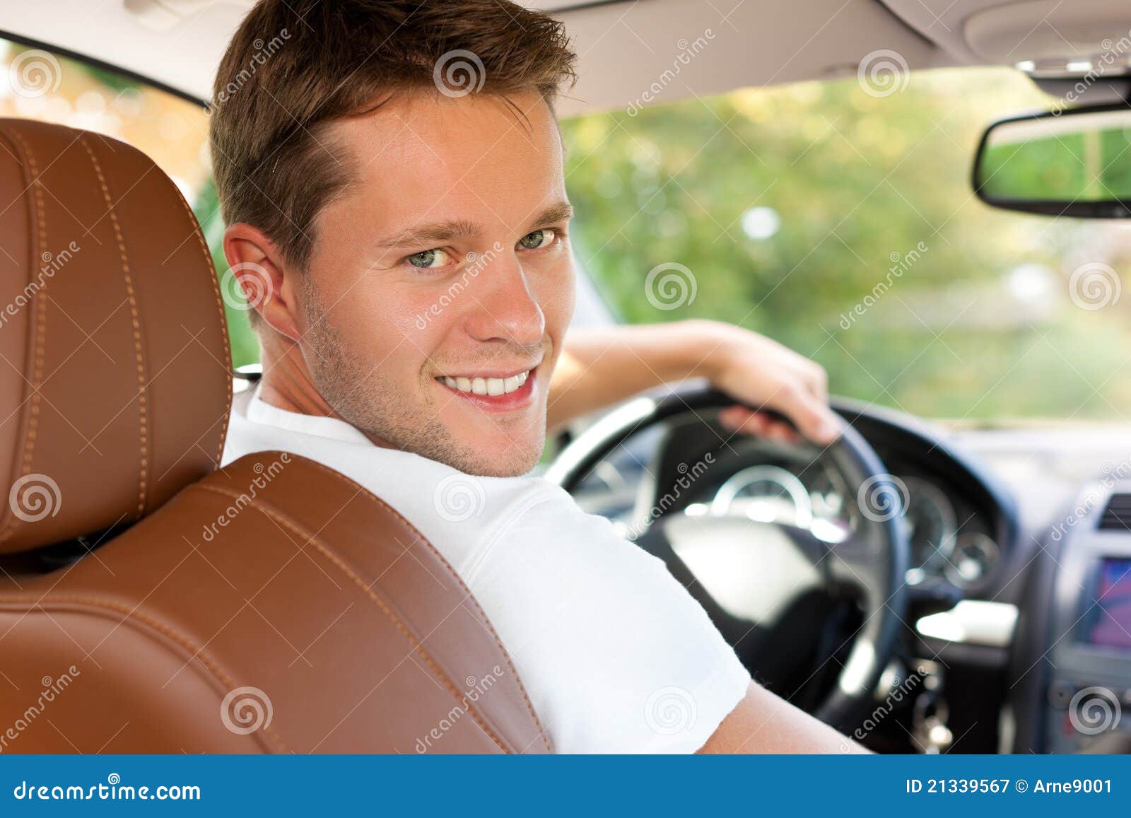 Driver in his car or van stock image. Image of transport - 21339567